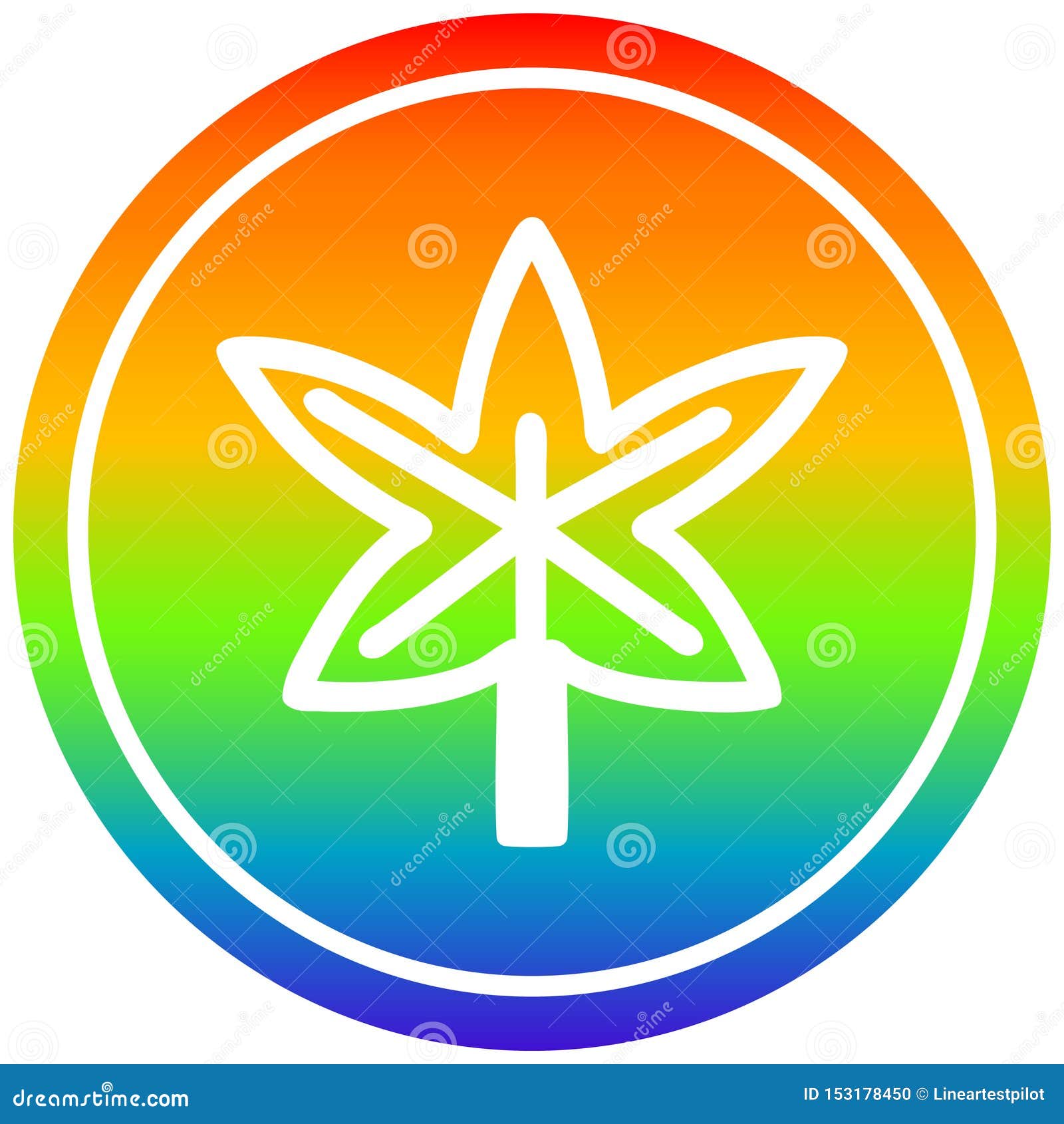 A Creative Marijuana Leaf Circular in Rainbow Spectrum Stock Vector ...