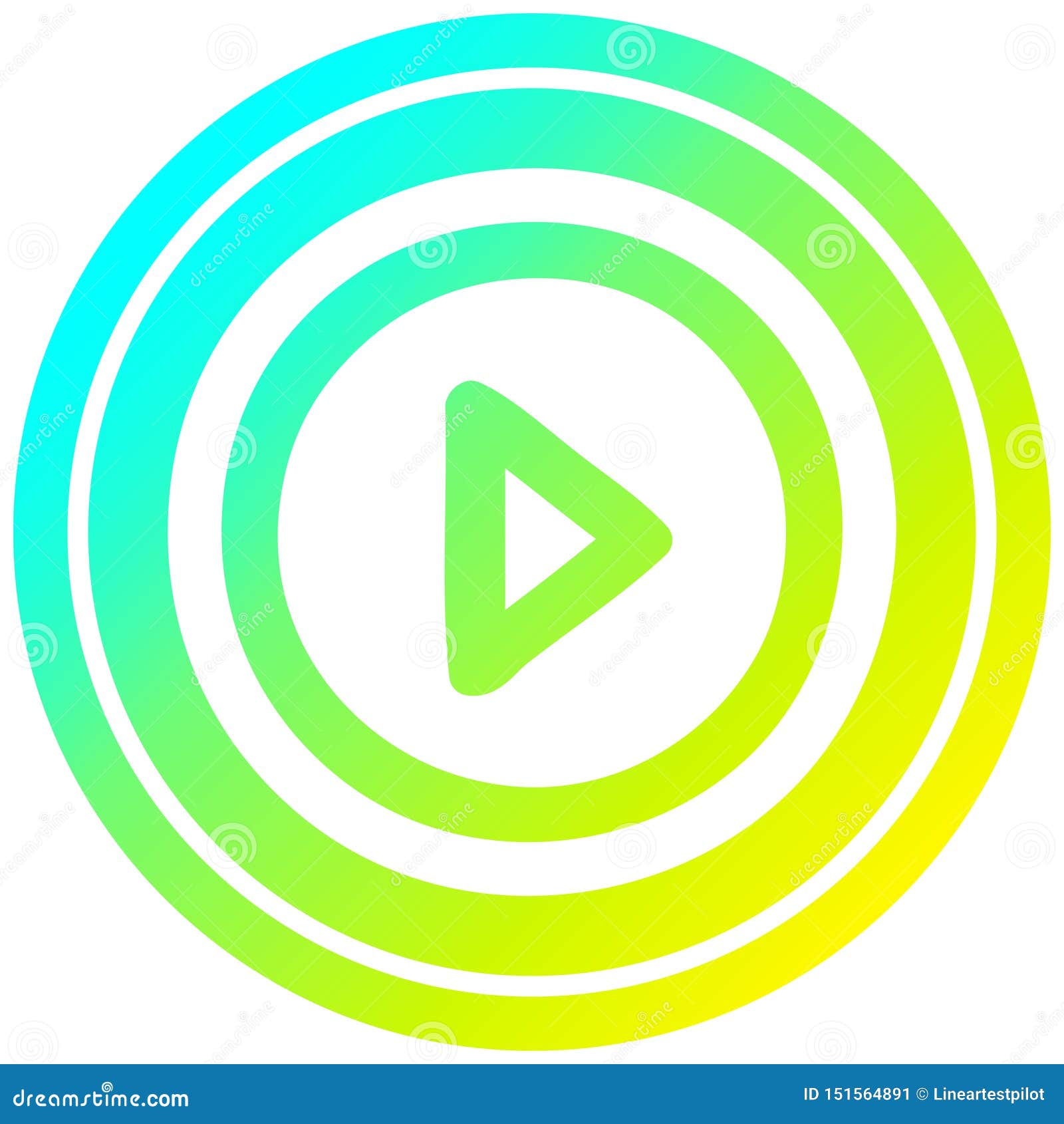 A Creative Play Button Circular In Cold Gradient Spectrum Stock Vector ...