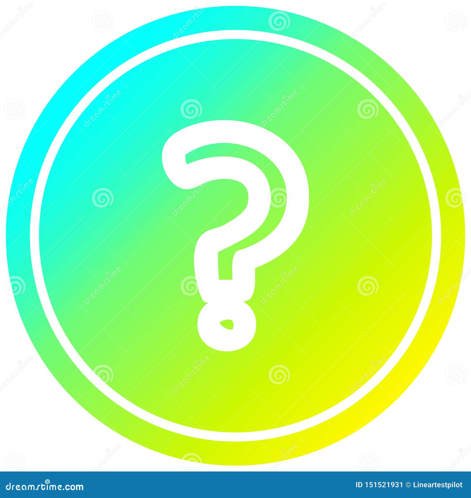 A Creative Question Mark Circular in Cold Gradient Spectrum Stock ...
