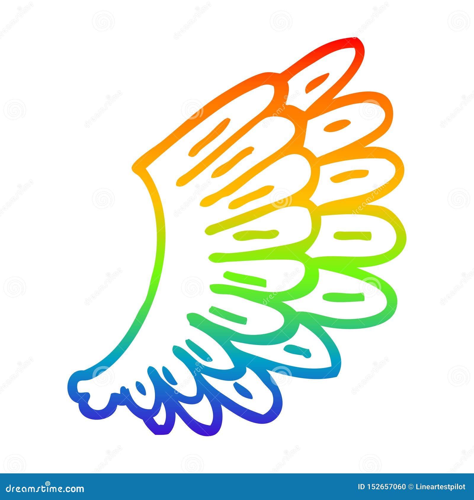 A Creative Rainbow Gradient Line Drawing Cartoon Angel Wings Stock ... A Creative Rainbow Gradient Line Drawing Cartoon Angel Wings Stock ...