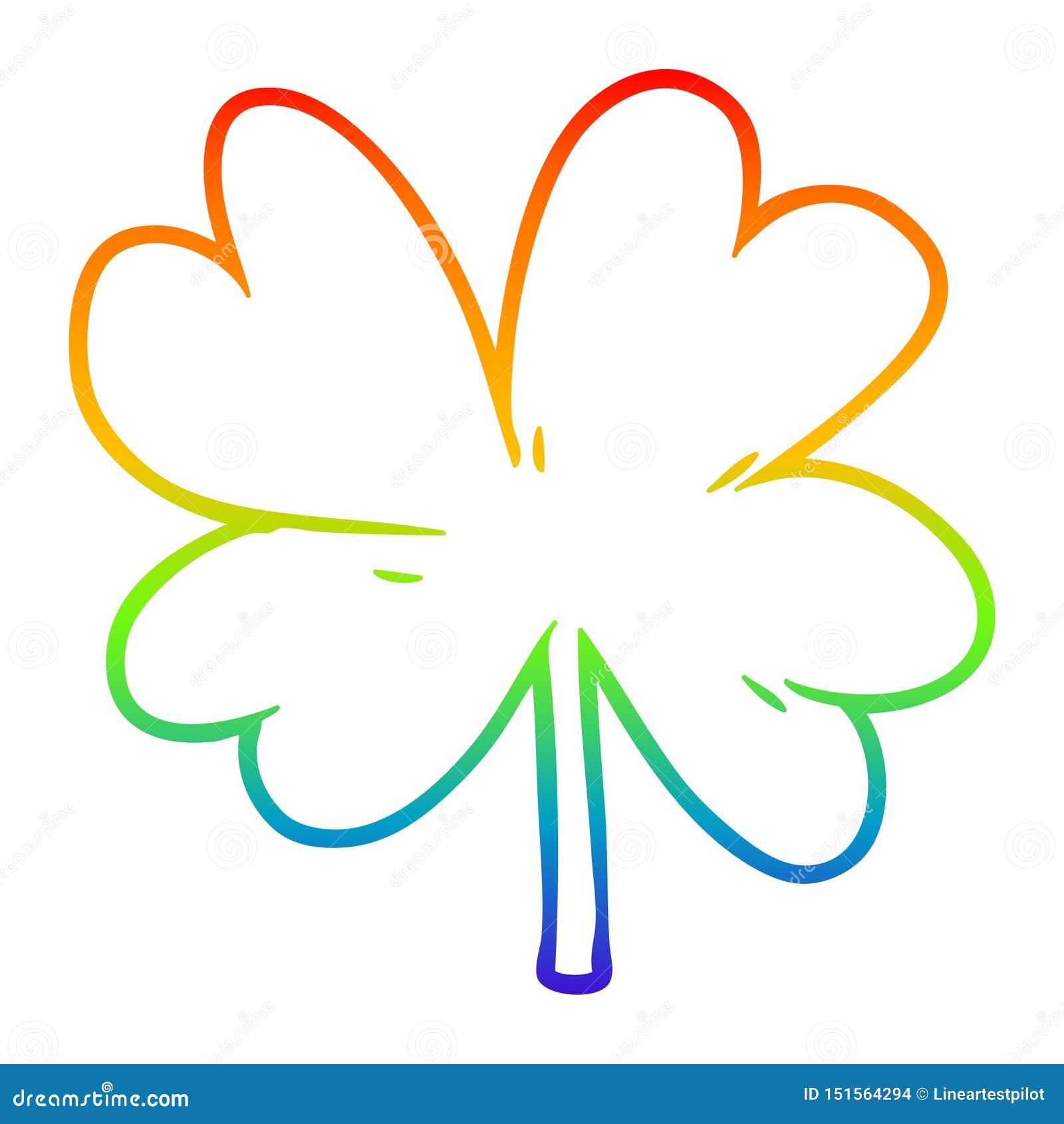 A Creative Rainbow Gradient Line Drawing Cartoon Four Leaf Clover Stock ... A Creative Rainbow Gradient Line Drawing Cartoon Four Leaf Clover Stock ...