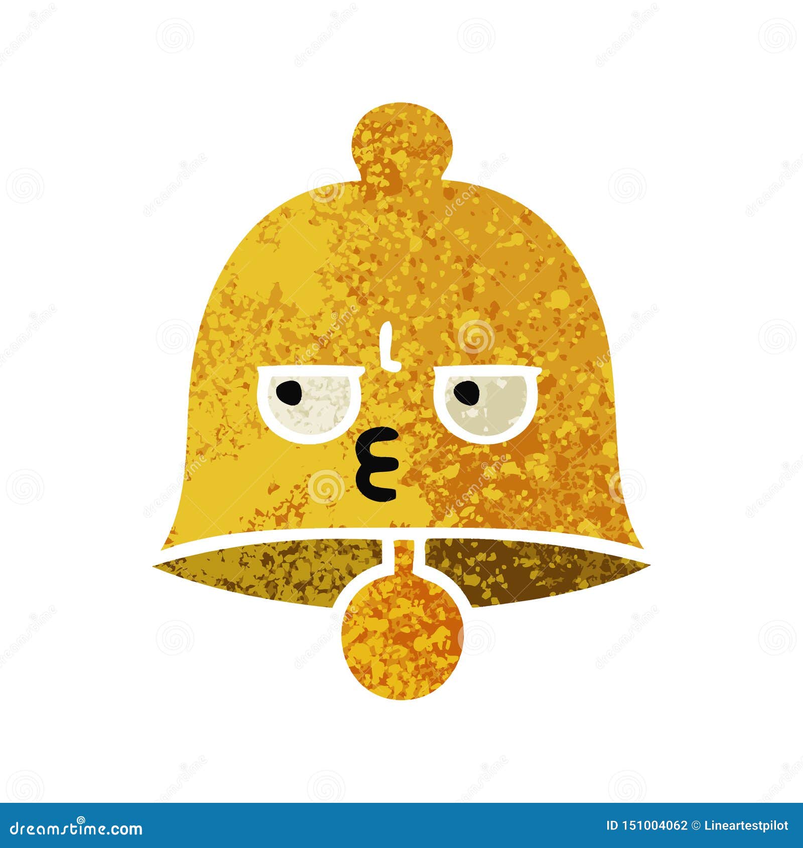 A Creative Retro Illustration Style Cartoon Bell Stock Vector ...
