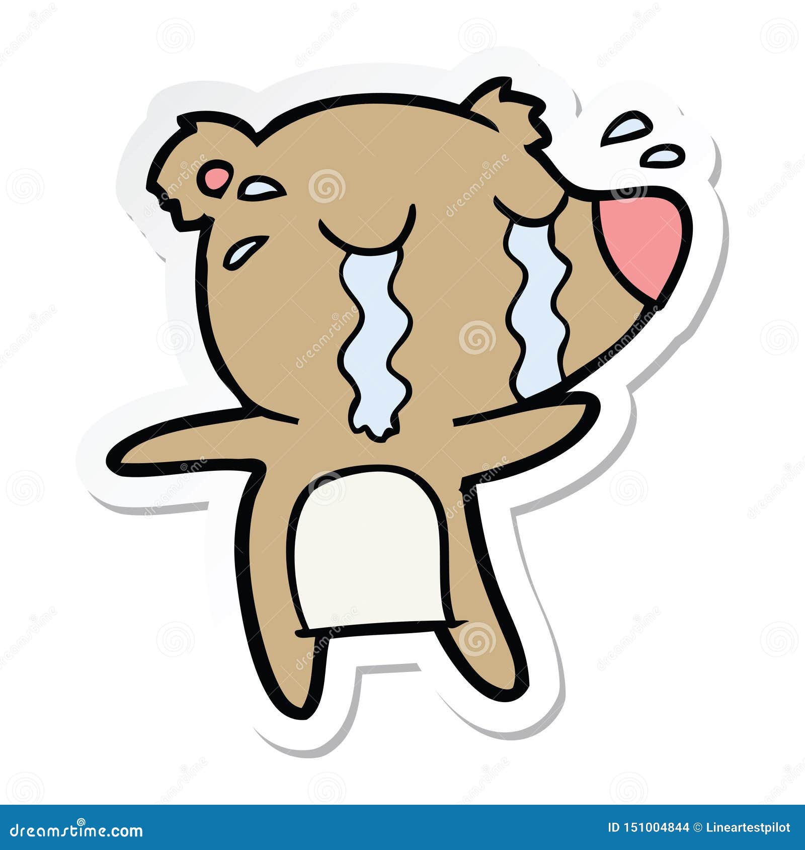 A Creative Sticker of a Cartoon Crying Bear Stock Vector - Illustration ...