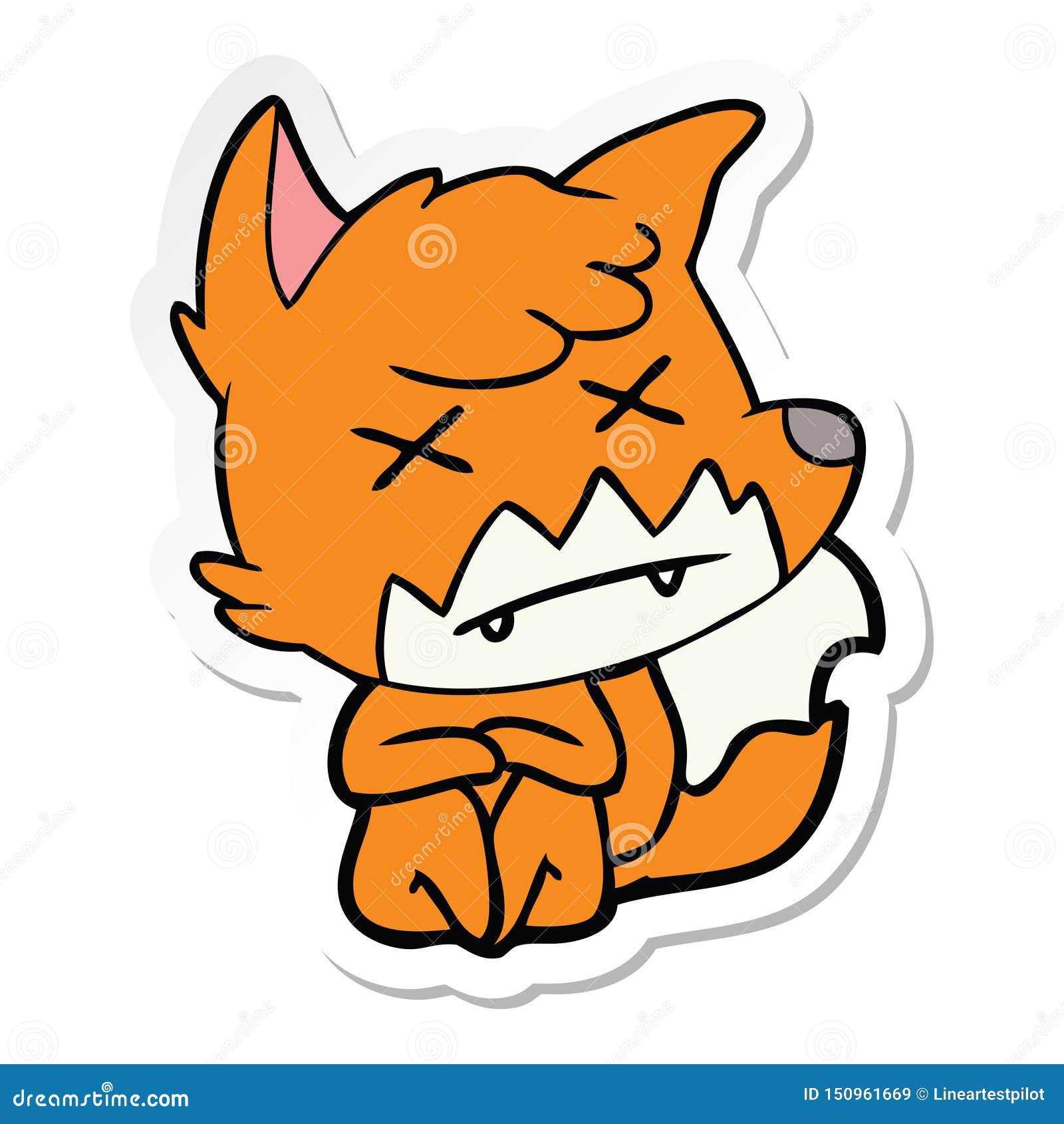A Creative Sticker of a Cartoon Dead Fox Stock Vector - Illustration of ...