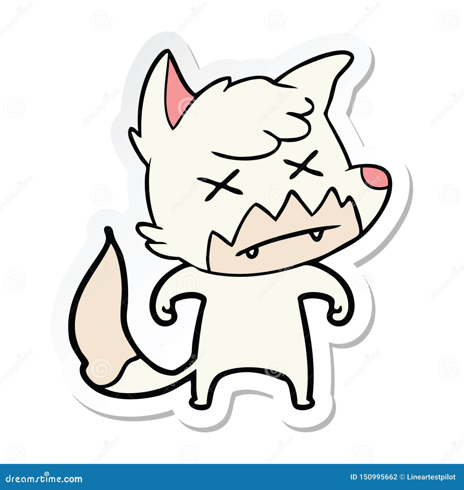 A Creative Sticker of a Cartoon Dead Fox Stock Vector - Illustration of ...