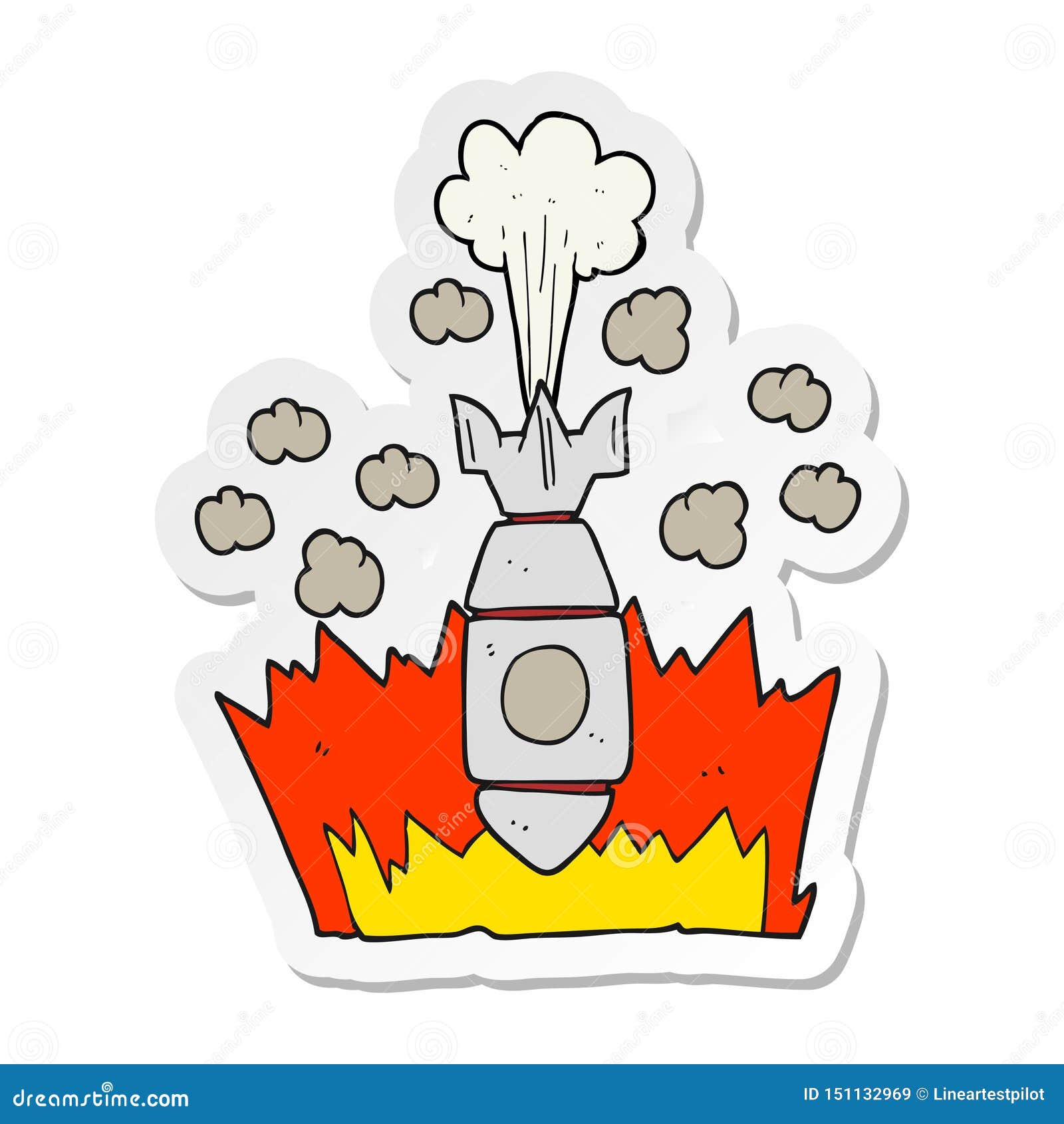 A Creative Sticker of a Cartoon Falling Bomb Stock Vector ...