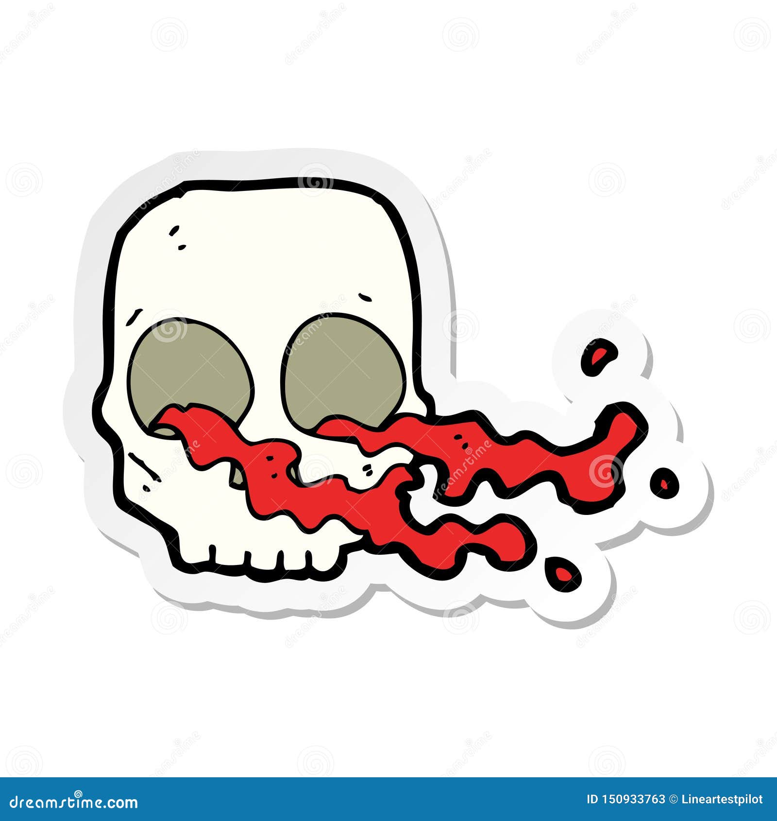 A Creative Sticker of a Cartoon Gross Skull Stock Vector - Illustration ...