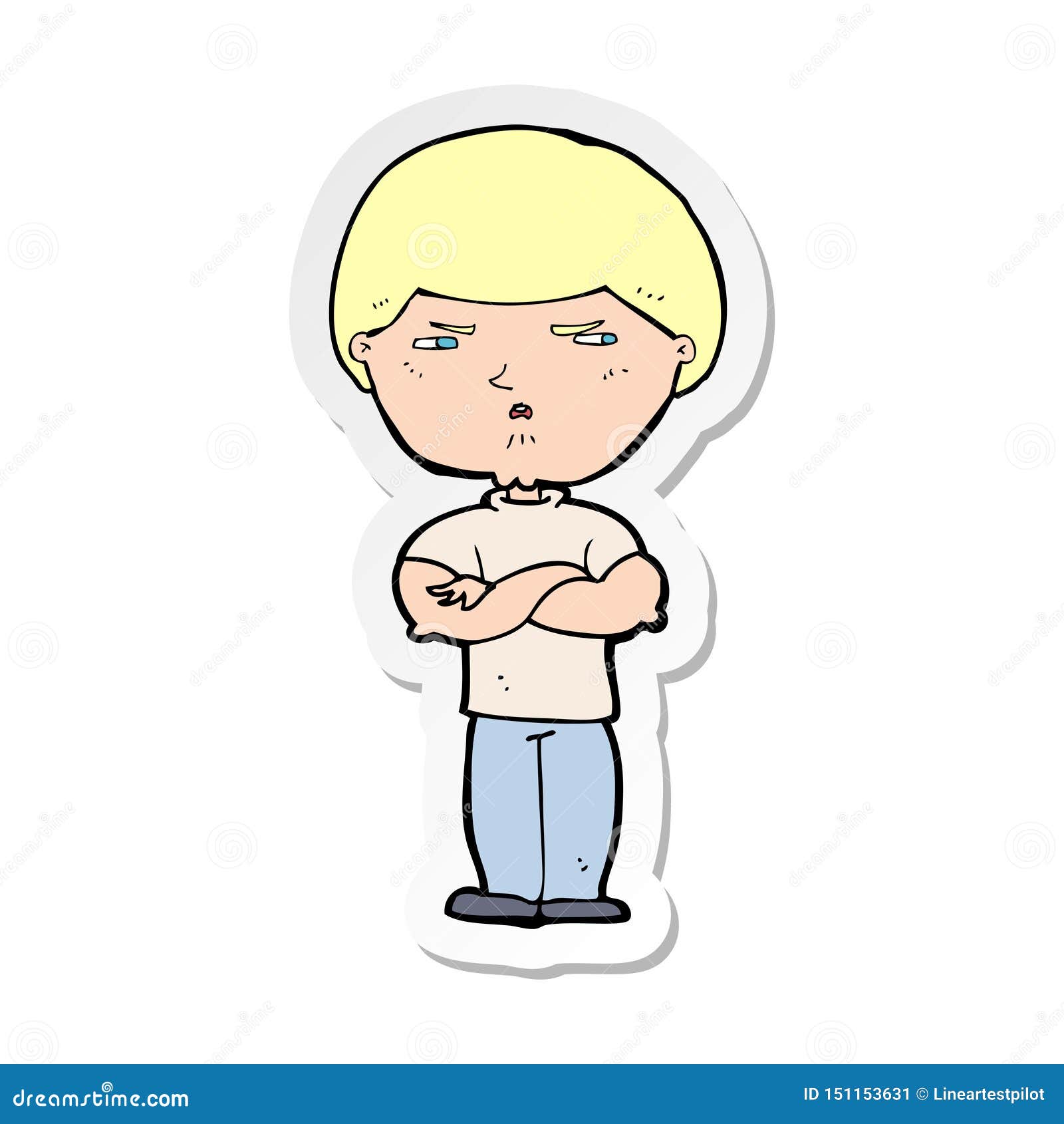 A Creative Sticker of a Cartoon Grumpy Man Stock Vector - Illustration ...