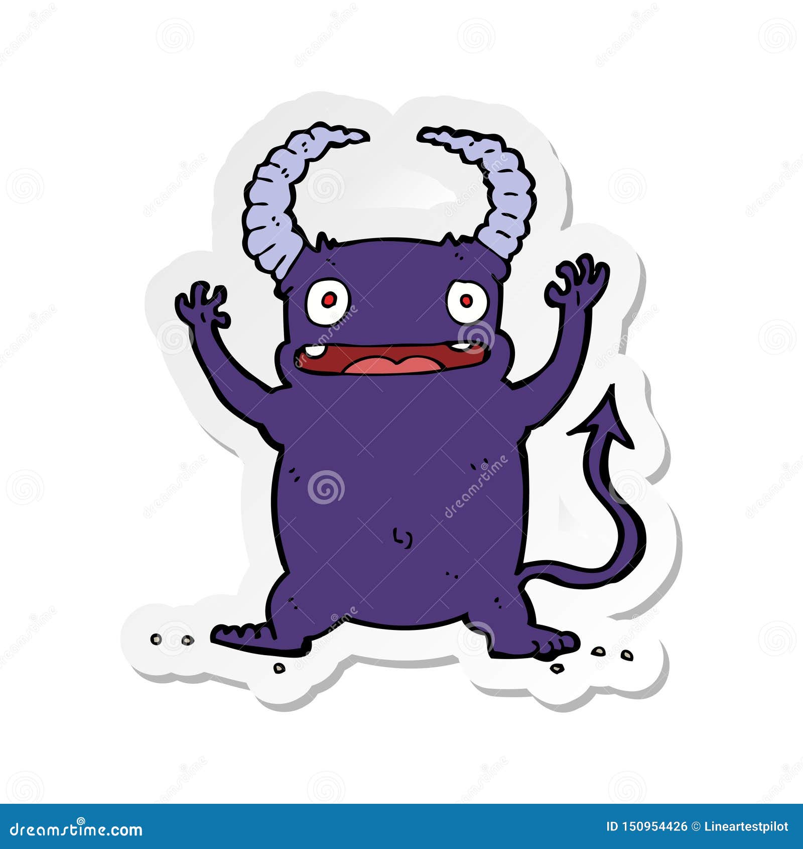 A Creative Sticker of a Cartoon Little Devil Stock Vector ...