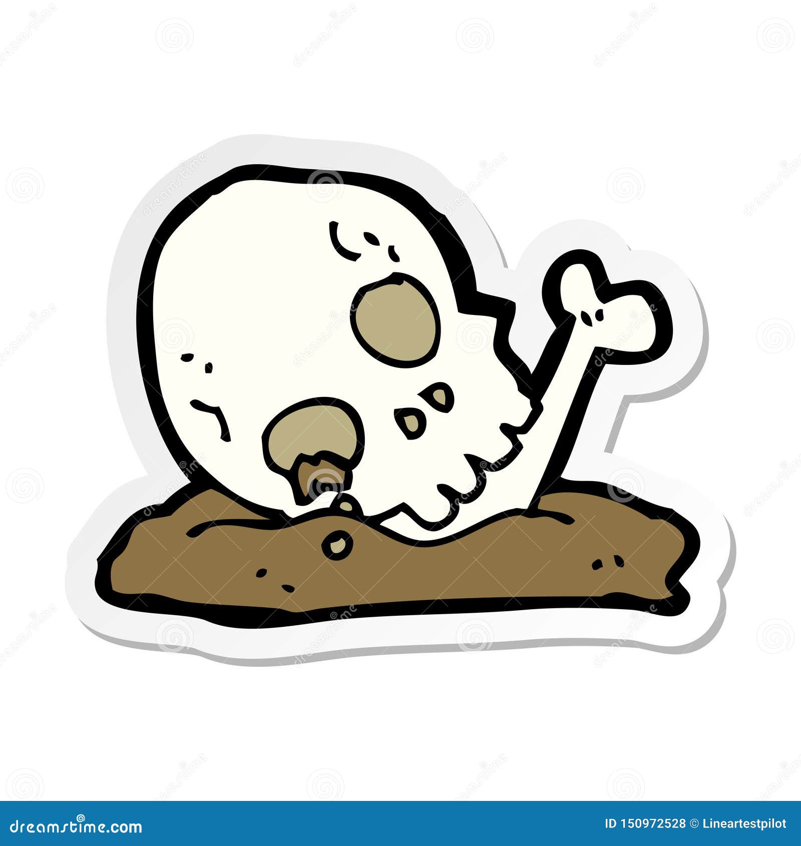 A Creative Sticker of a Cartoon Old Bones Stock Vector - Illustration ...