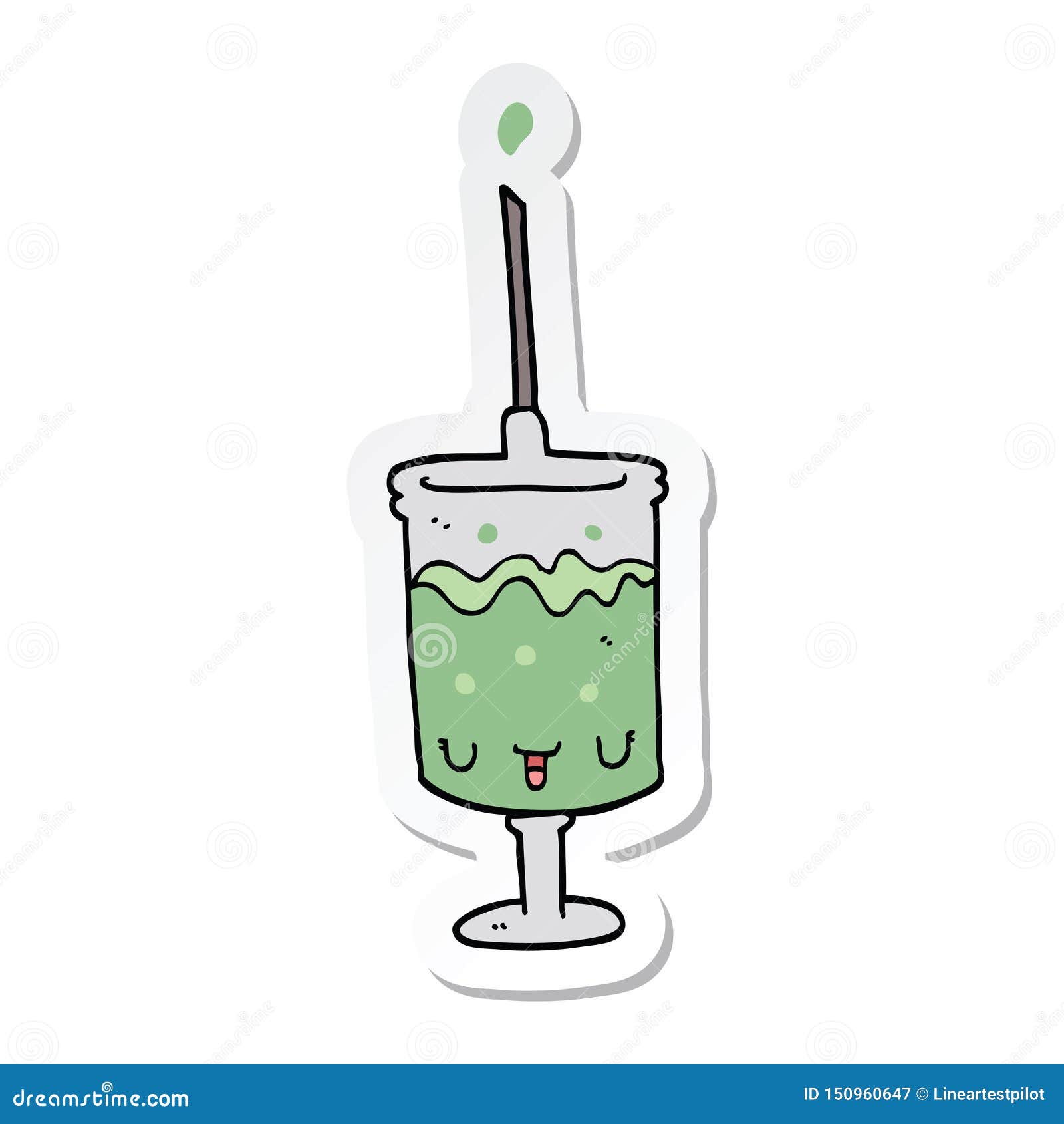 A Creative Sticker of a Cartoon Syringe Stock Vector - Illustration of ...