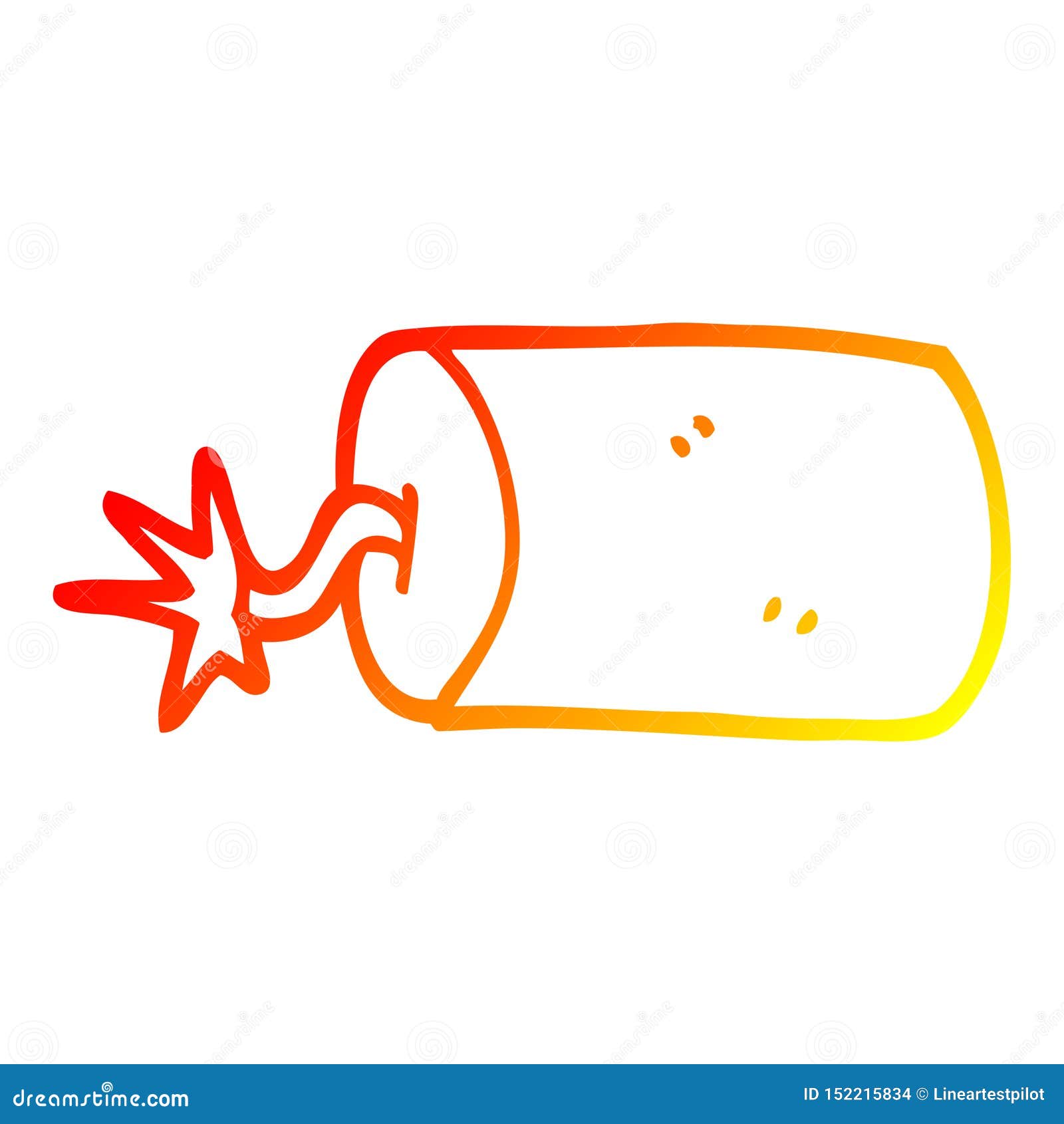 A Creative Warm Gradient Line Drawing Cartoon Dynamite Stock Vector ...