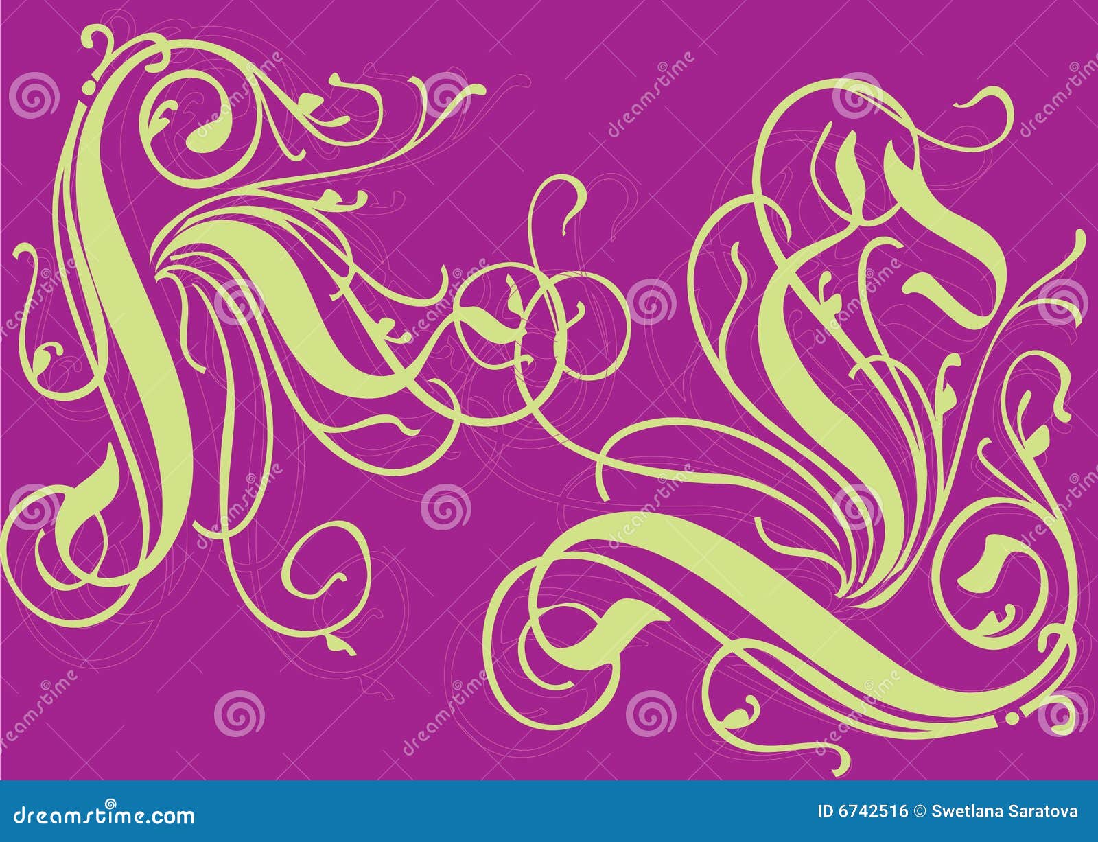 Original curl in a corner stock vector. Illustration of design - 6742516