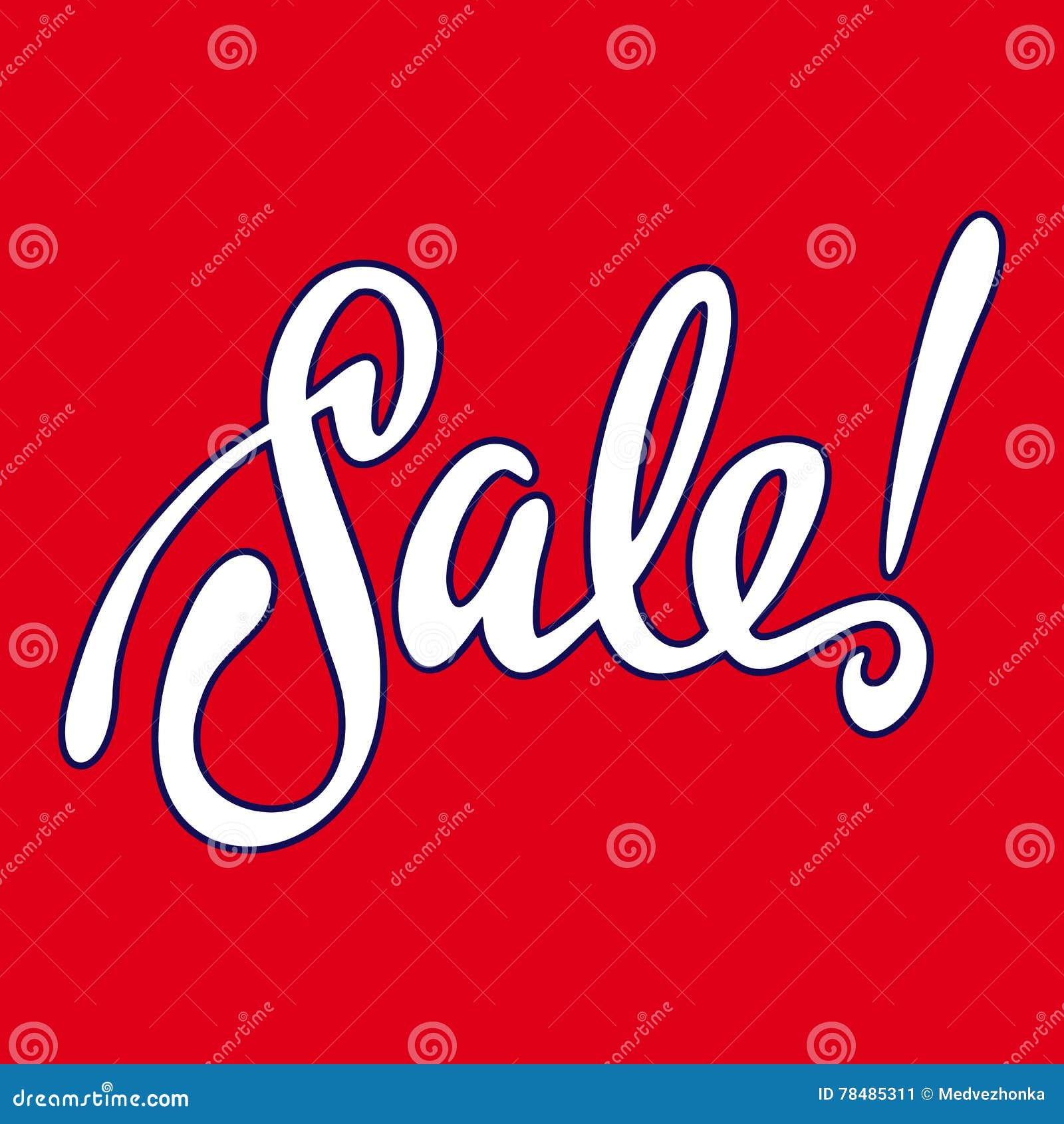 Original Custom Hand Lettering "Sale!". Stock Illustration ...