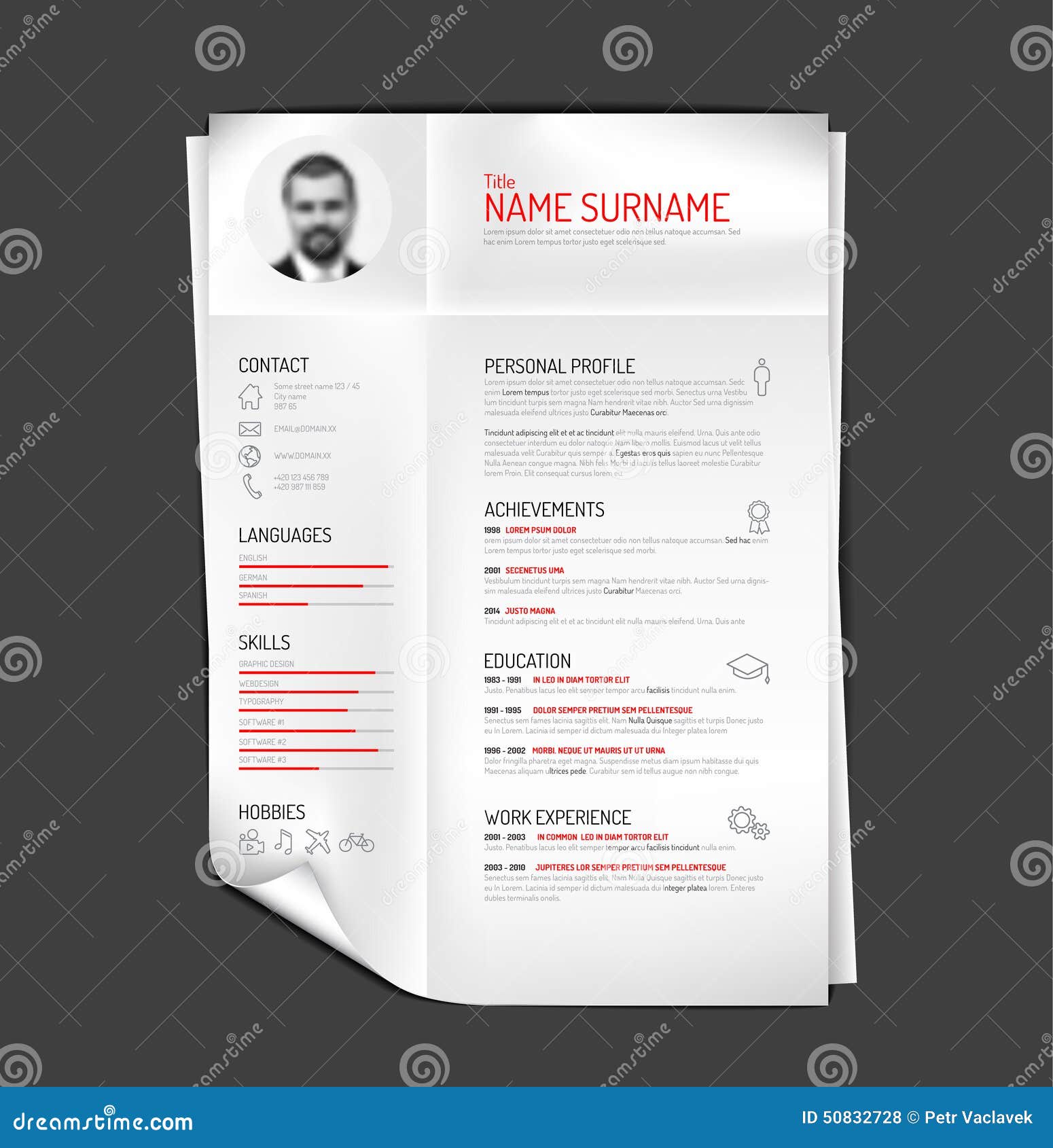 Original Cv / Resume Template Stock Vector - Illustration of blue ...