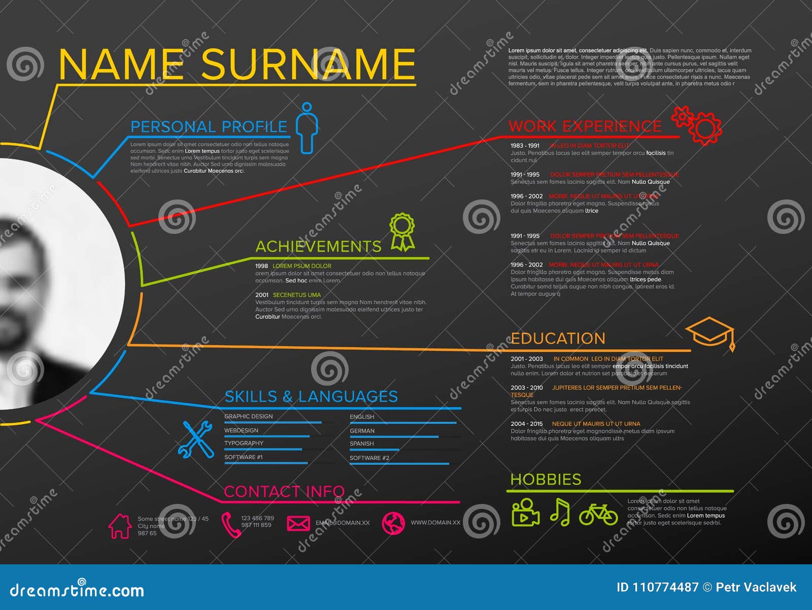 Original Cv / Resume Template Stock Vector - Illustration of curriculum ...