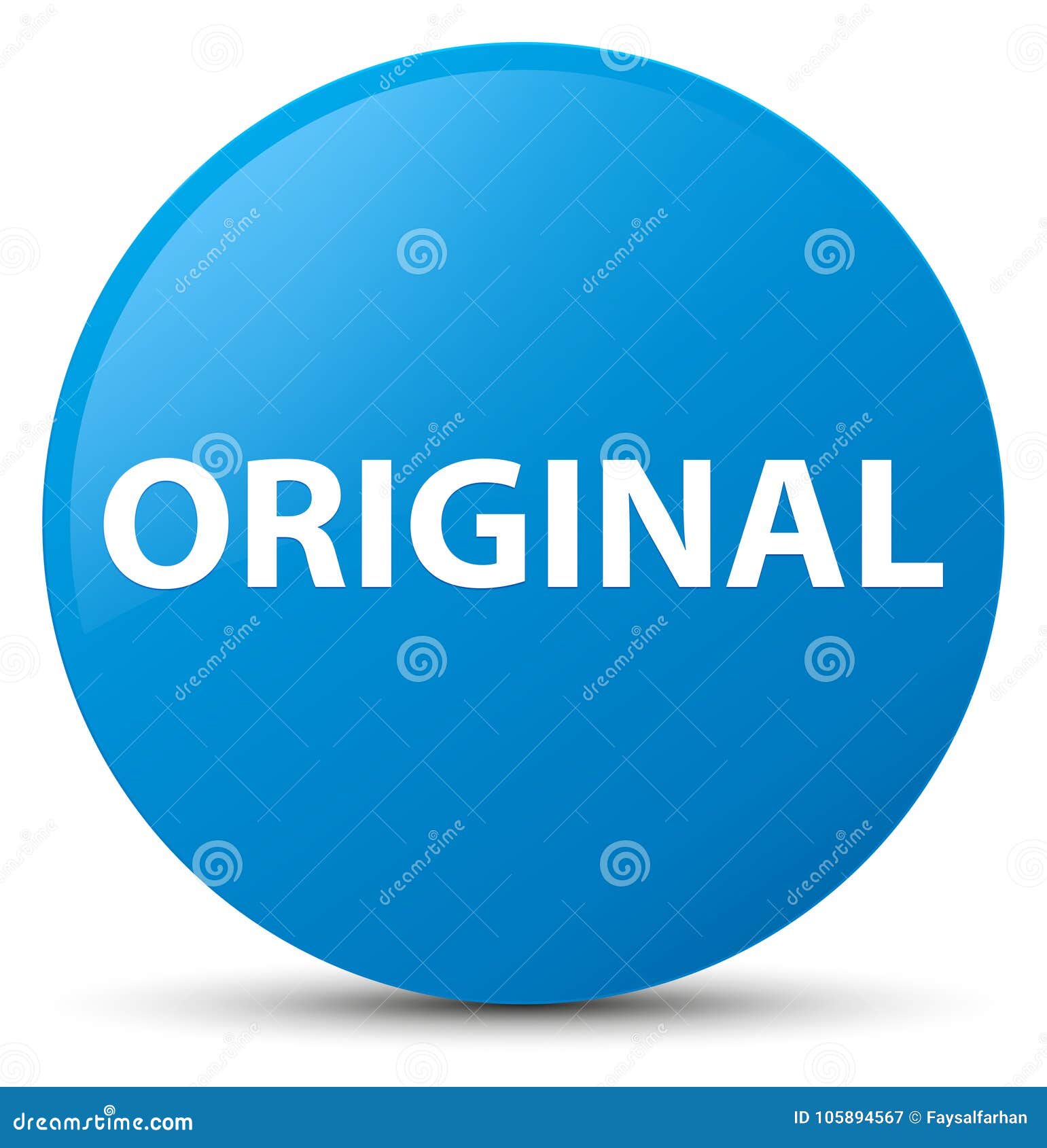 Original Cyan Blue Round Button Stock Illustration - Illustration of ...