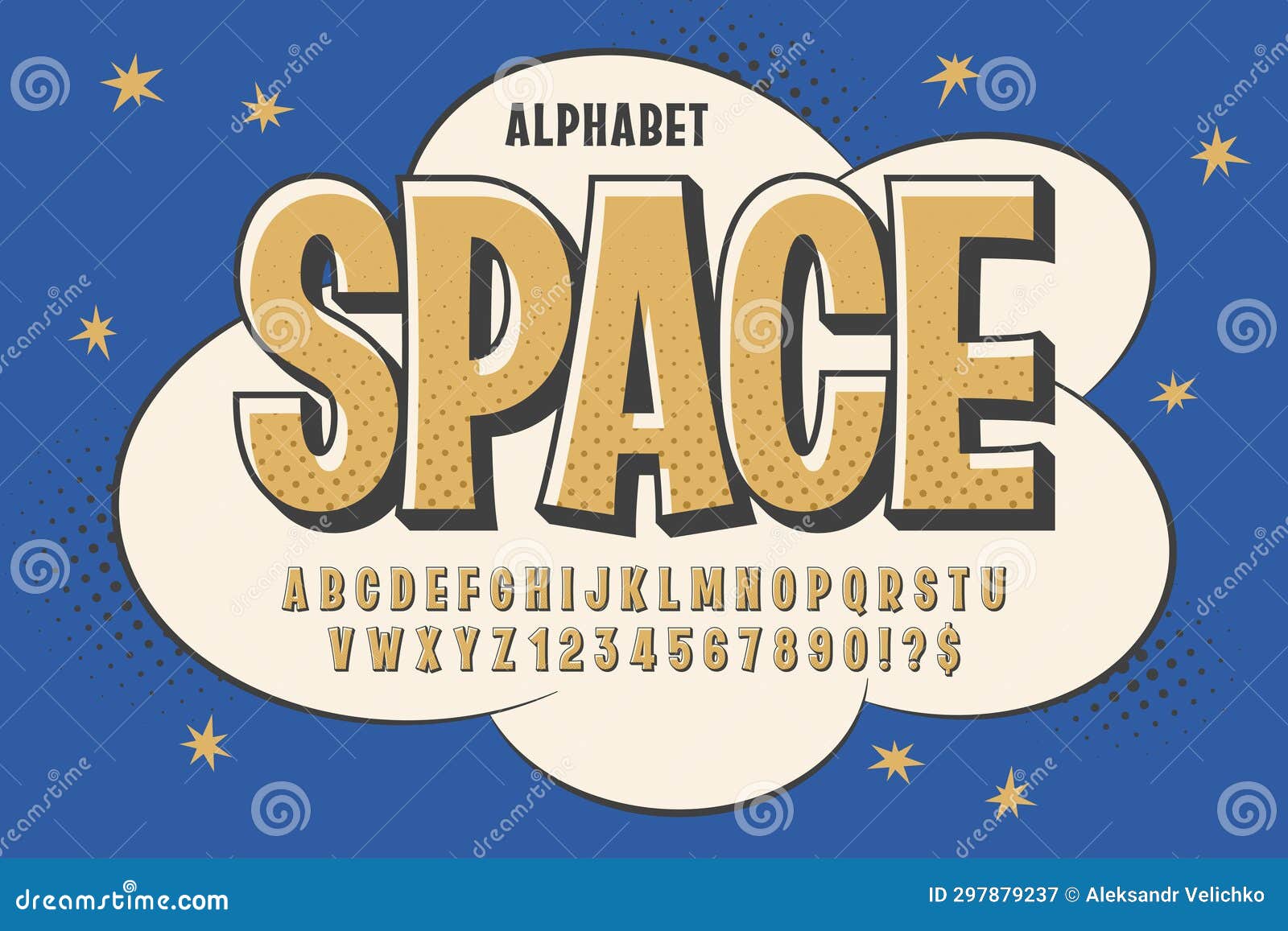 Original 3d Comical Alphabet Design, Retro Characters Set. Stock Vector ...