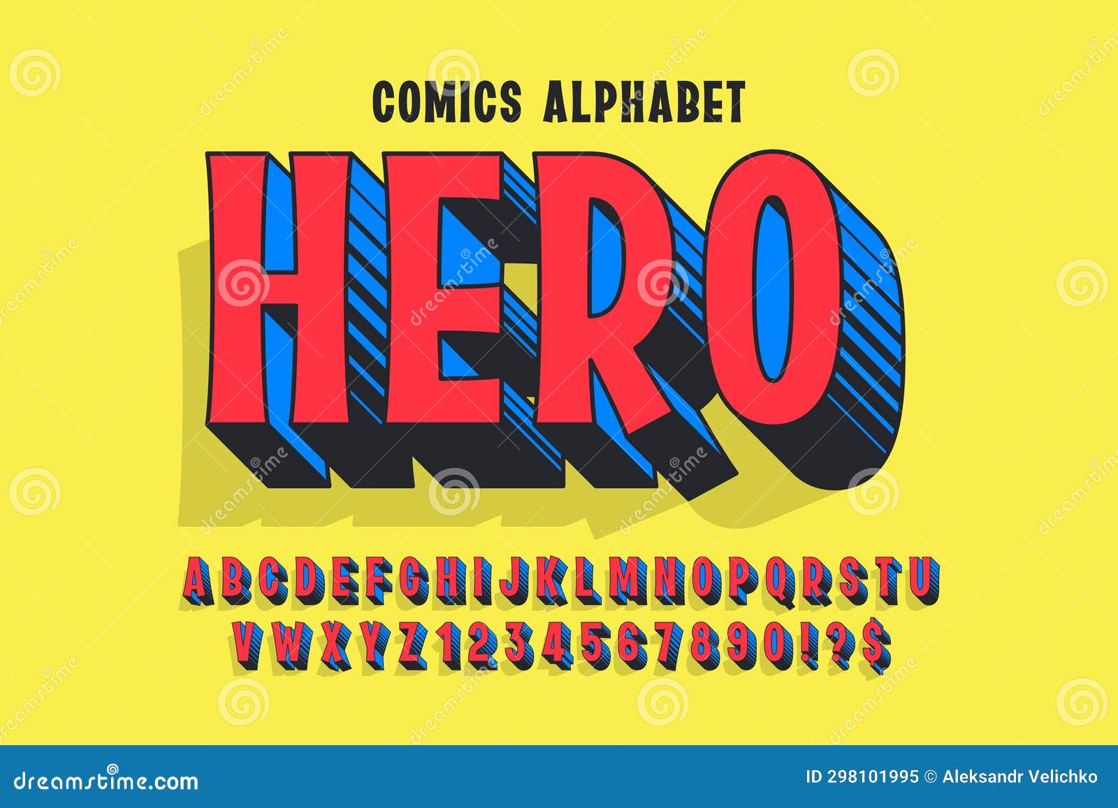 Original 3d Comical Alphabet Design, Retro Characters Set. Vector ...