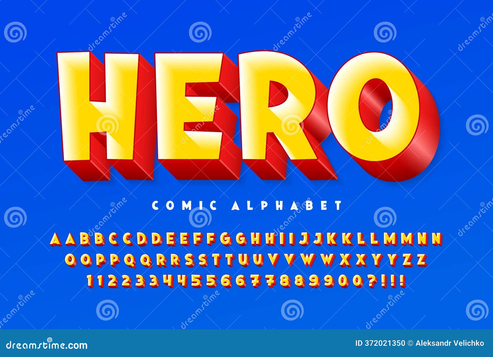 Original 3d Comical Alphabet Design, Retro Characters Set. Cartoon ...