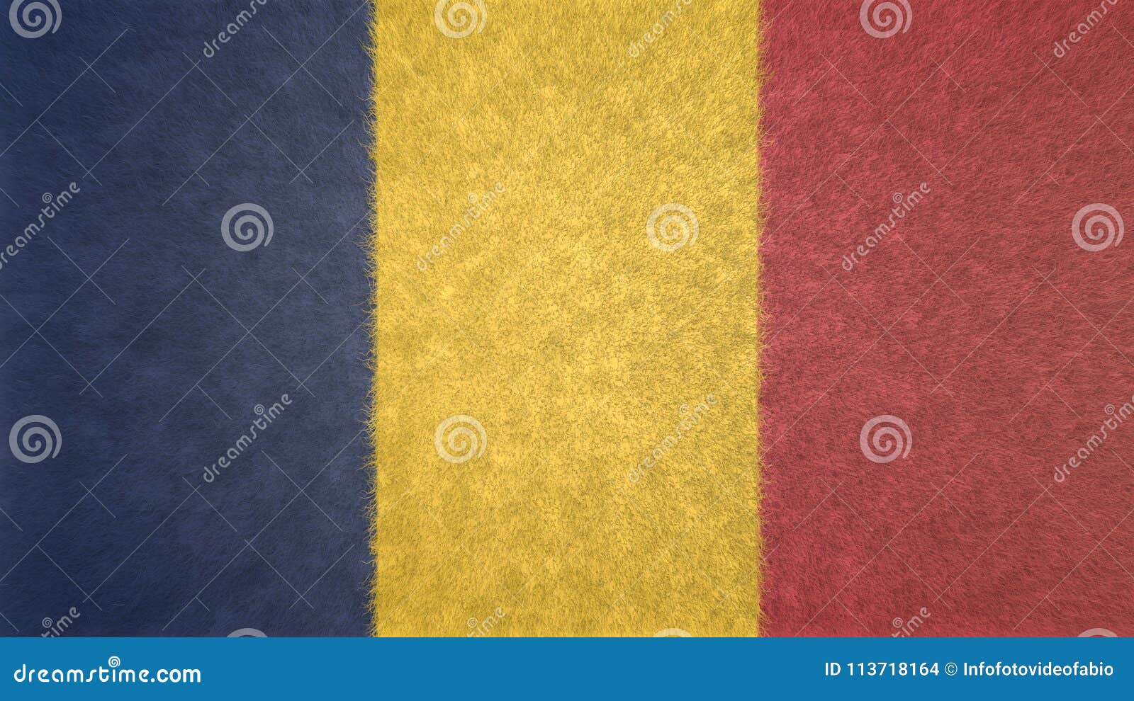Original 3D Image of the Flag of Chad. Stock Illustration ...