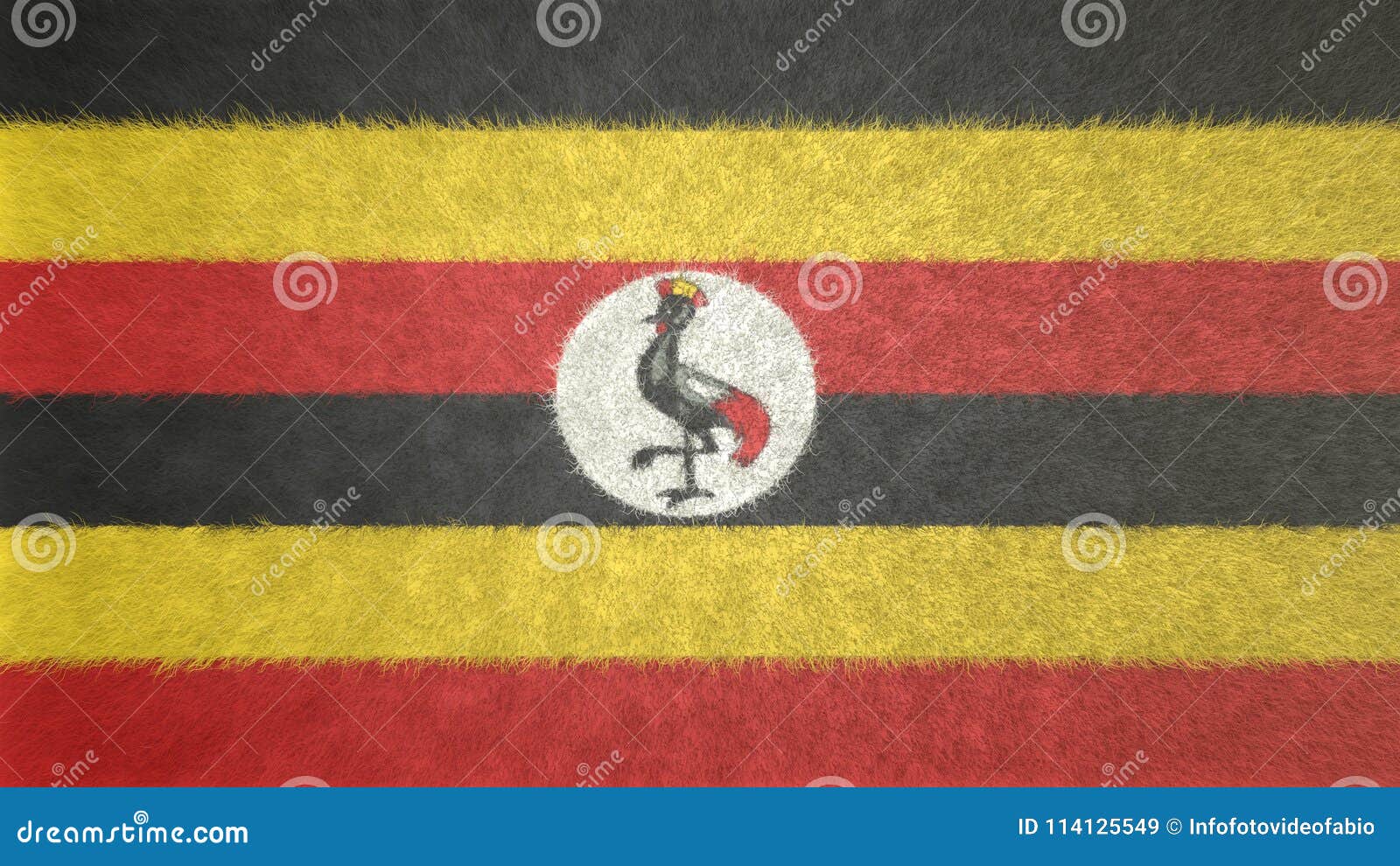 Original 3D Image of Uganda Flag. Stock Illustration - Illustration of ...