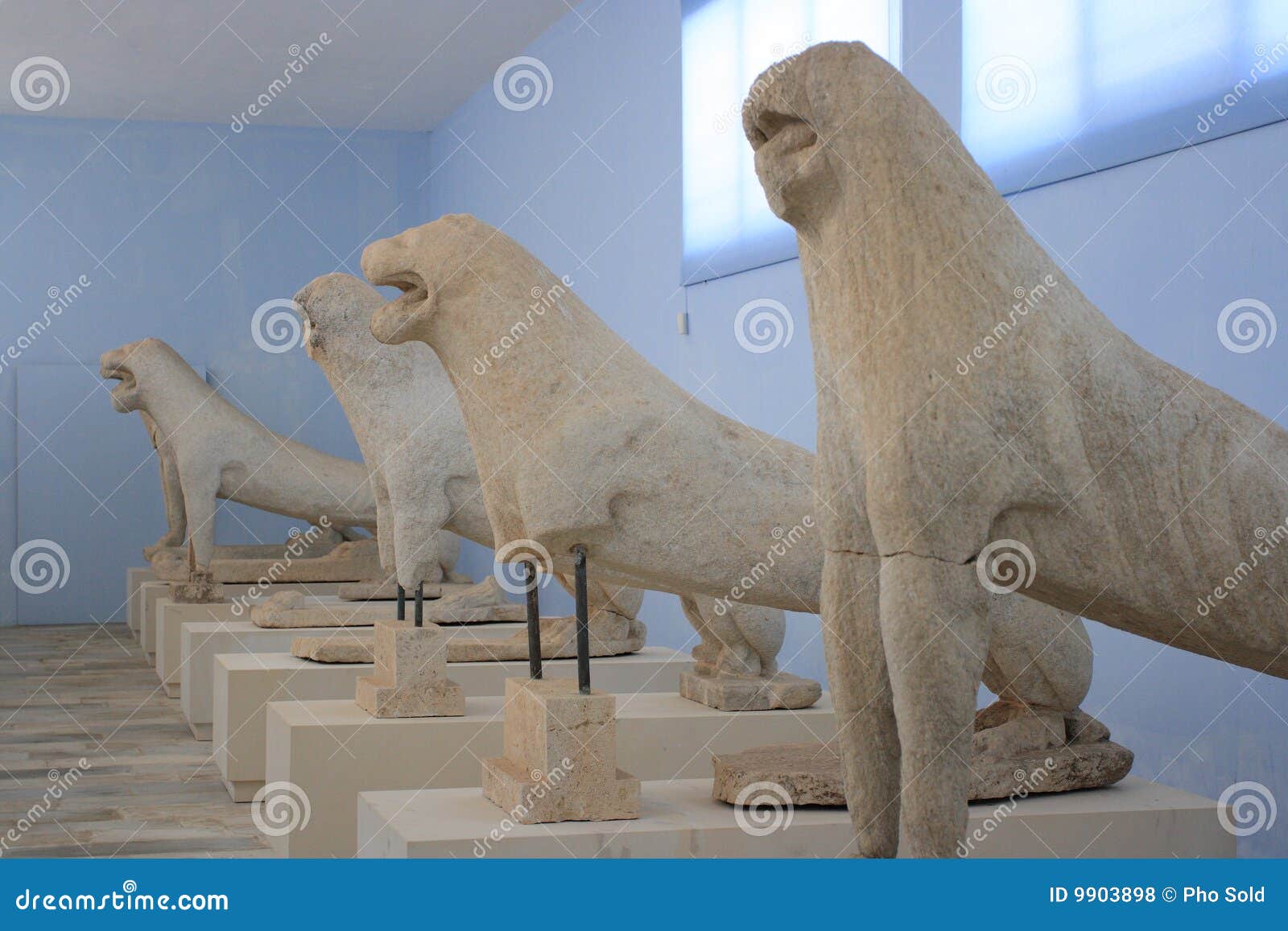 Terrace Of The Lions, The Famous Symbol Of Archaeological Site Of Delos ...