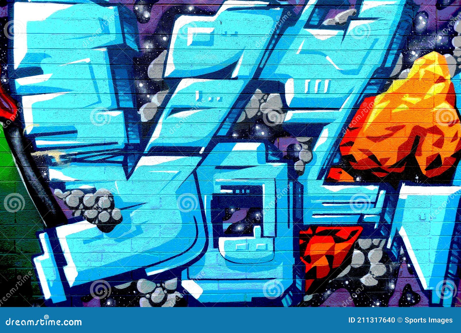 Original Digital Graffiti Painting of Abstraction Composition. T ...