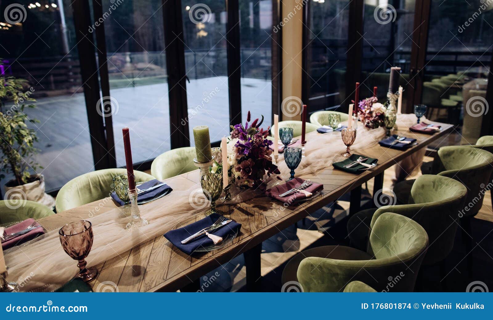 Original Dining Table Decoration in the Restaurant Stock Photo - Image ...