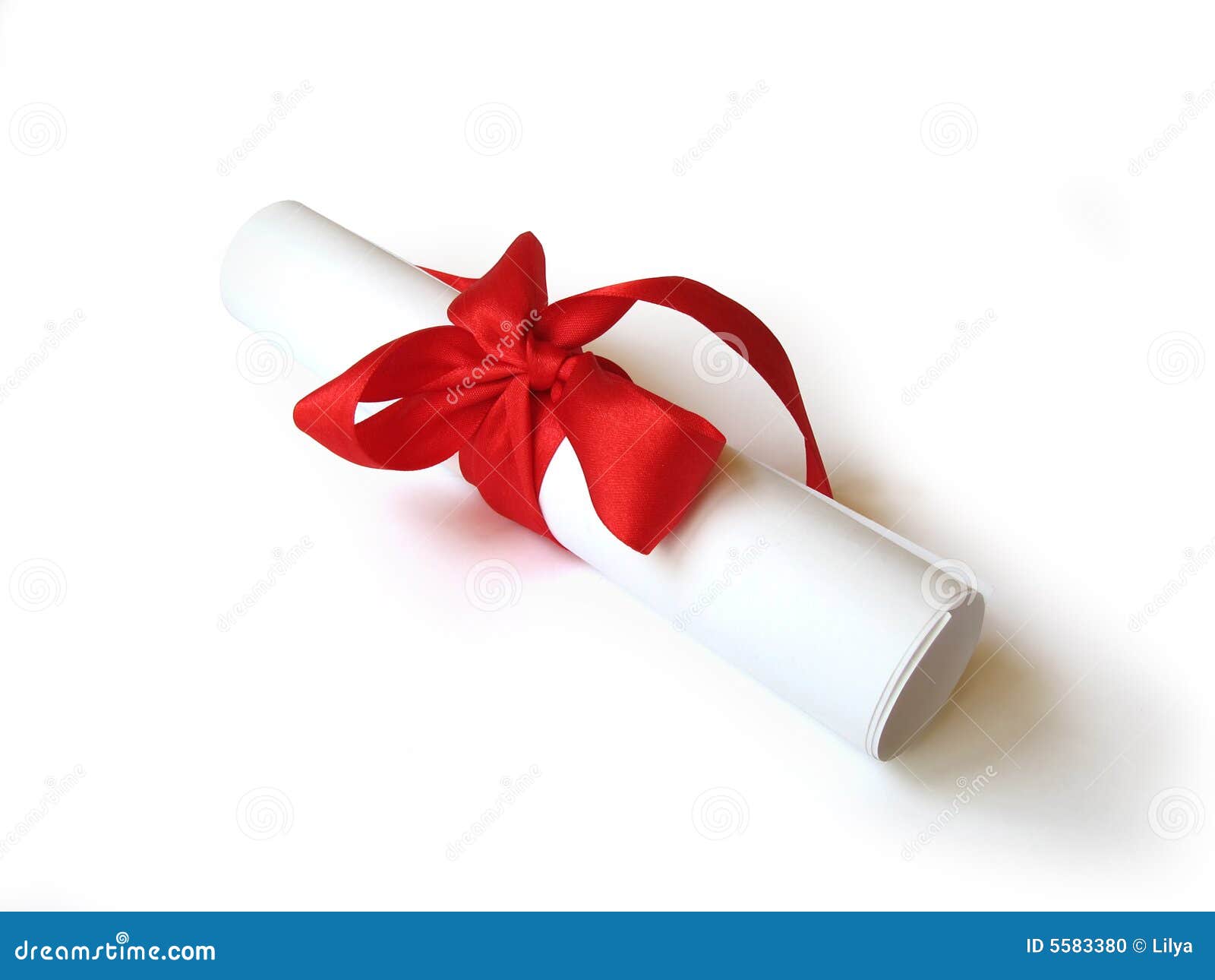 Original Do Diploma Com a Fita Vermelha Isolada Foto de Stock - Imagem ...