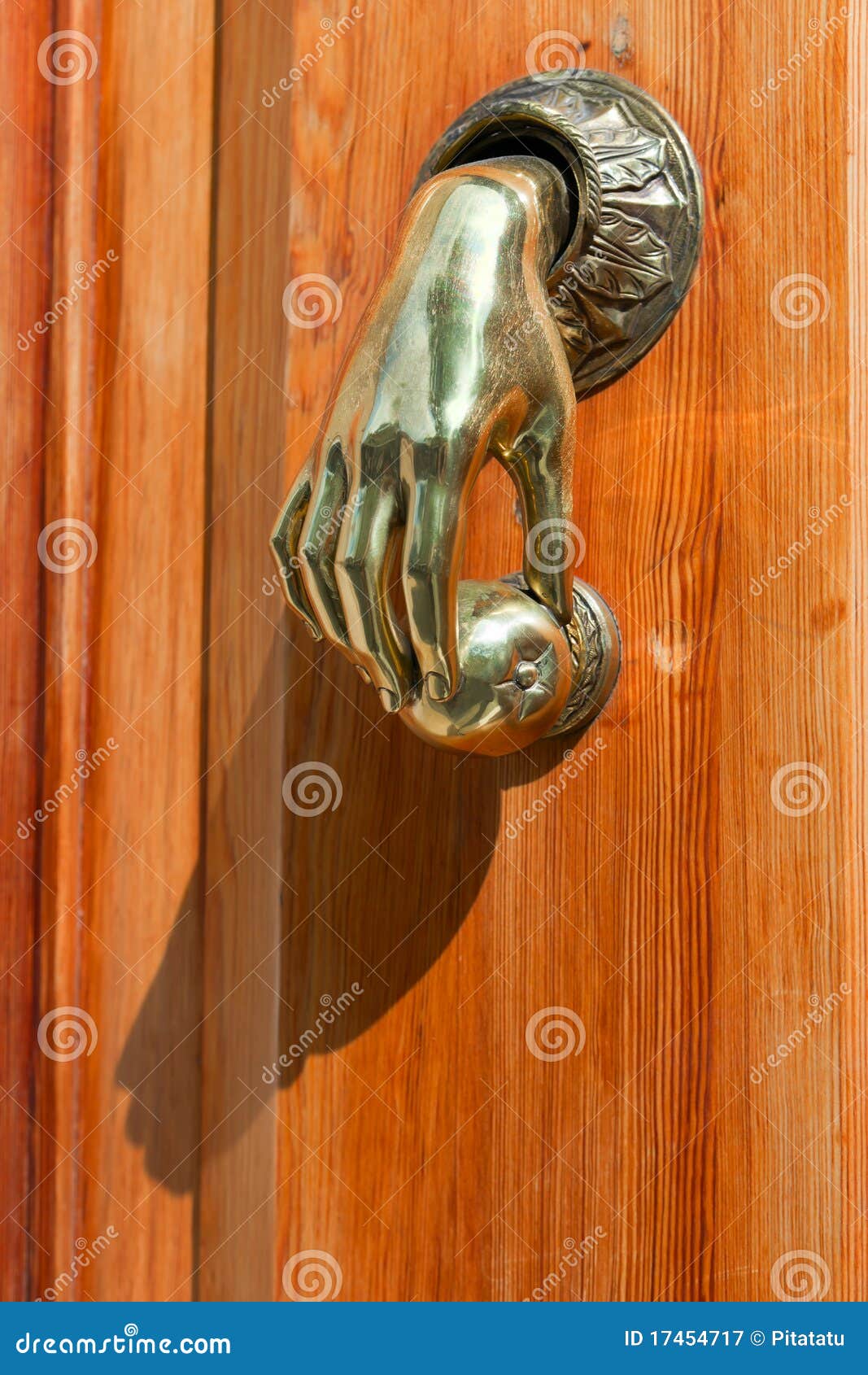 Original Door S Handle in the Shape of a Hand Stock Image - Image of ...