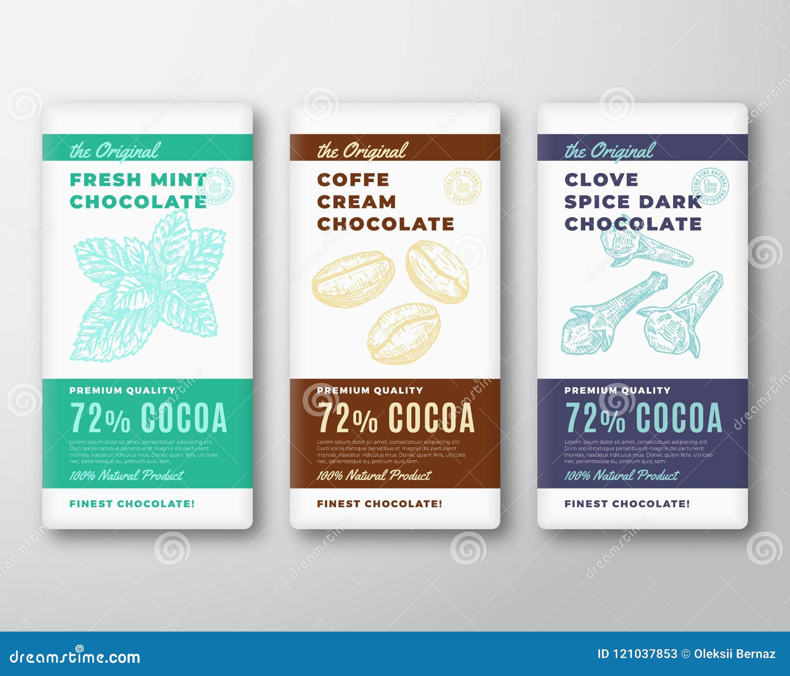 The Original Finest Chocolate Abstract Vector Packaging Design Labels ...