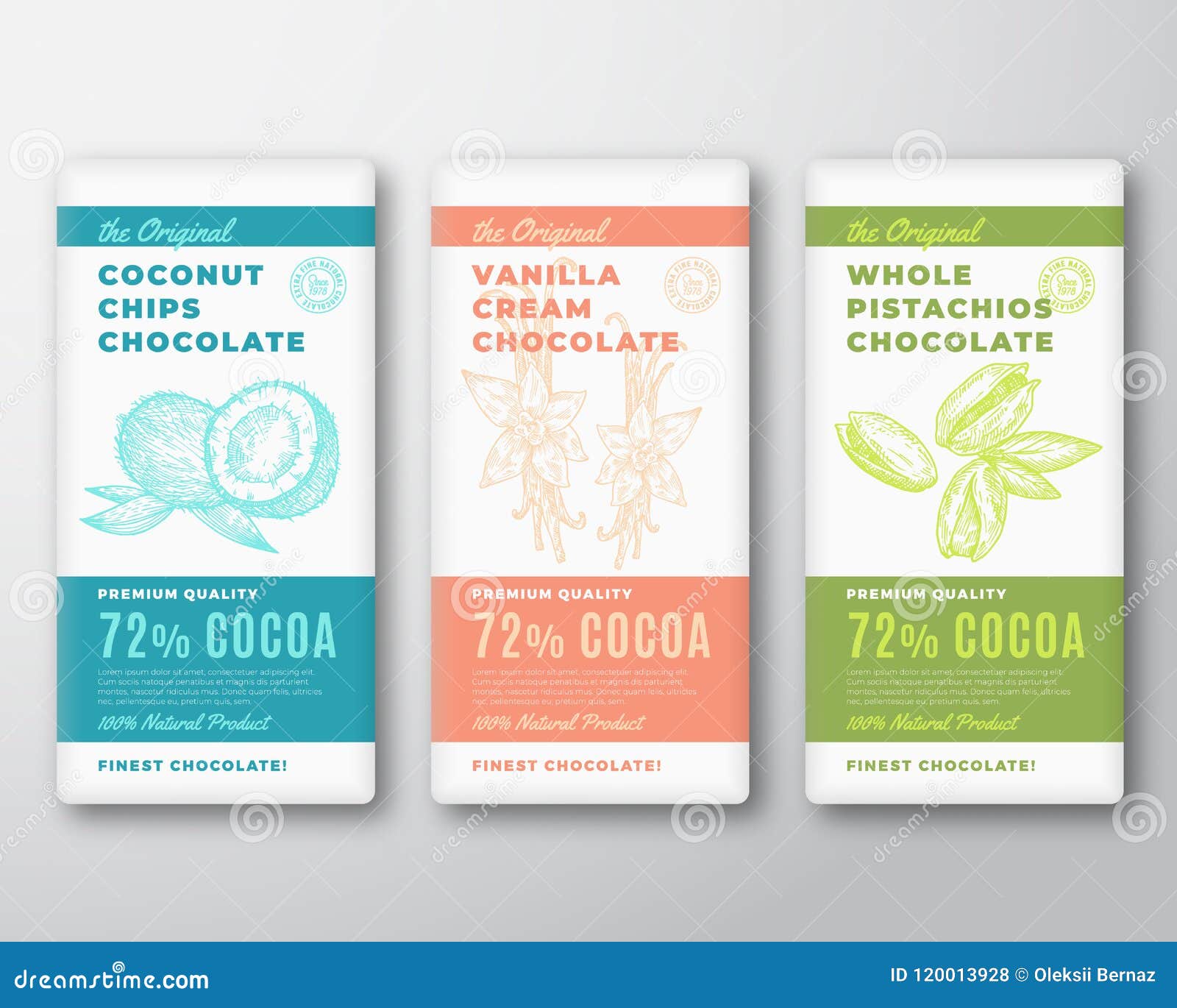 The Original Finest Cocoa Chocolate Bar Abstract Vector Packaging ...