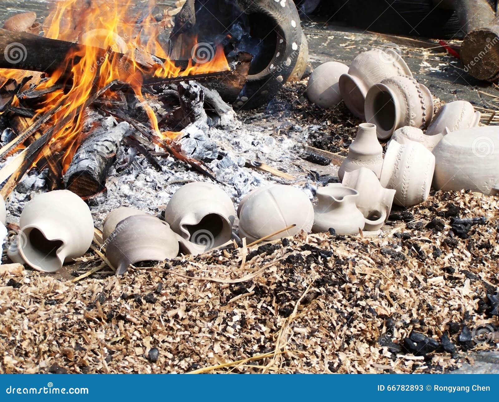 Original fire pots stock image. Image of background, flame - 66782893