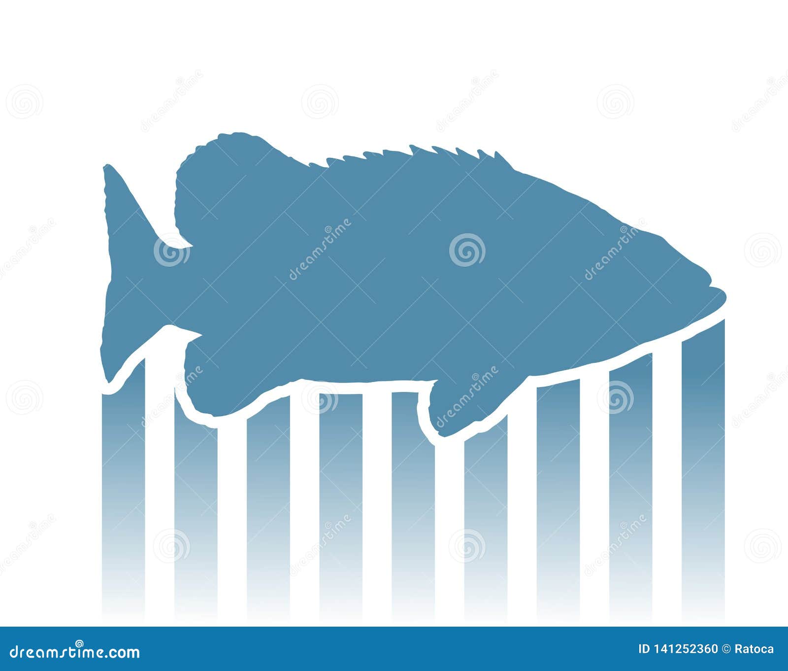 Original fish draw stock vector. Illustration of wildlife - 141252360