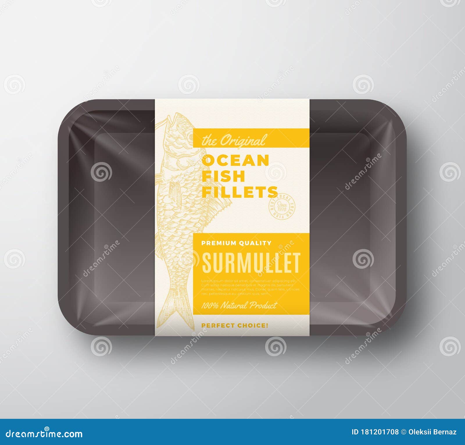 The Original Fish Fillets Abstract Vector Packaging Design Label on ...