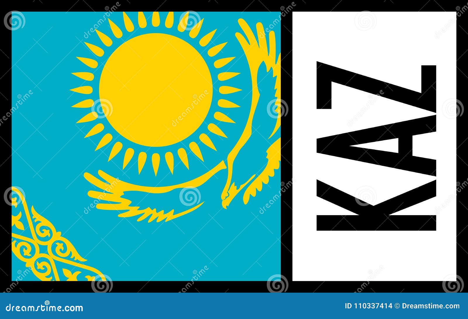 Kazakhstan flag - Icon stock illustration. Illustration of code - 110337414
