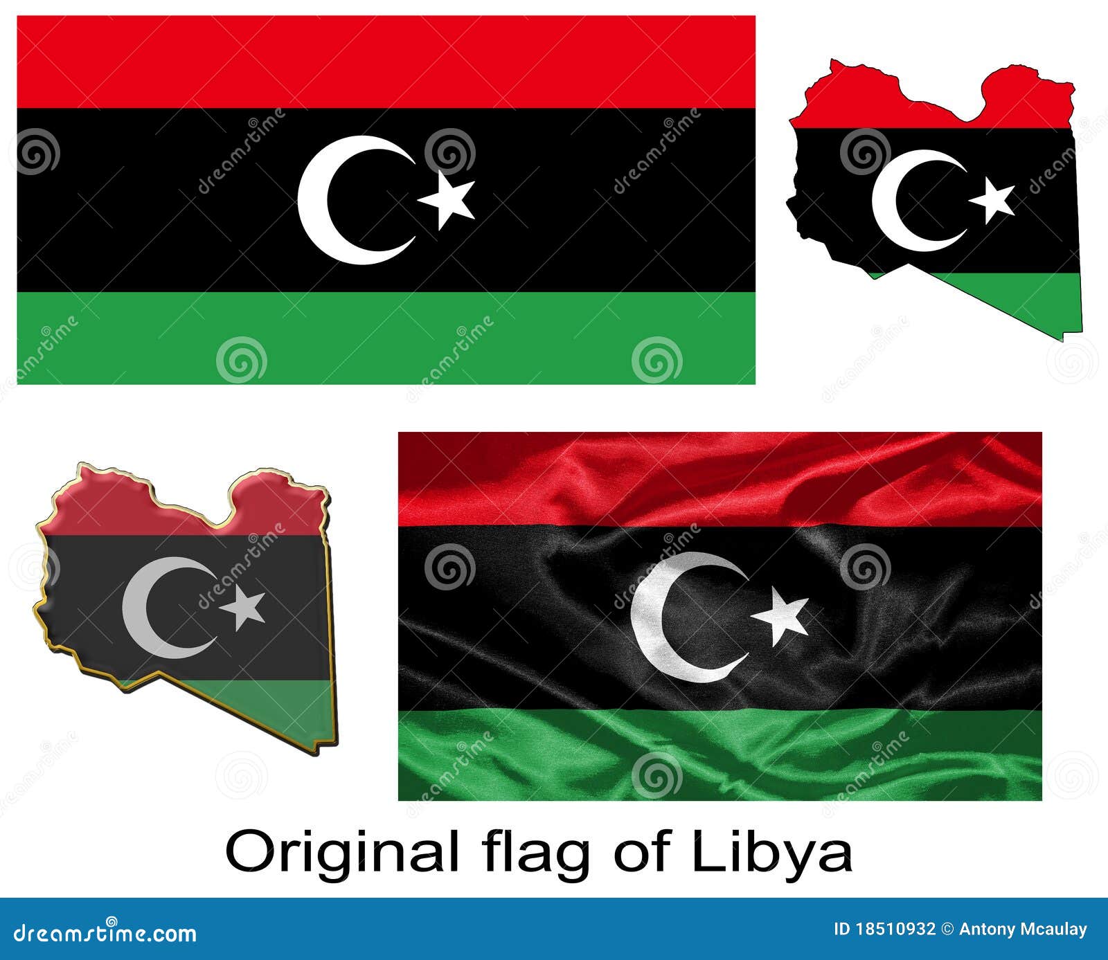 Original flag of Libya stock illustration. Illustration of real - 18510932