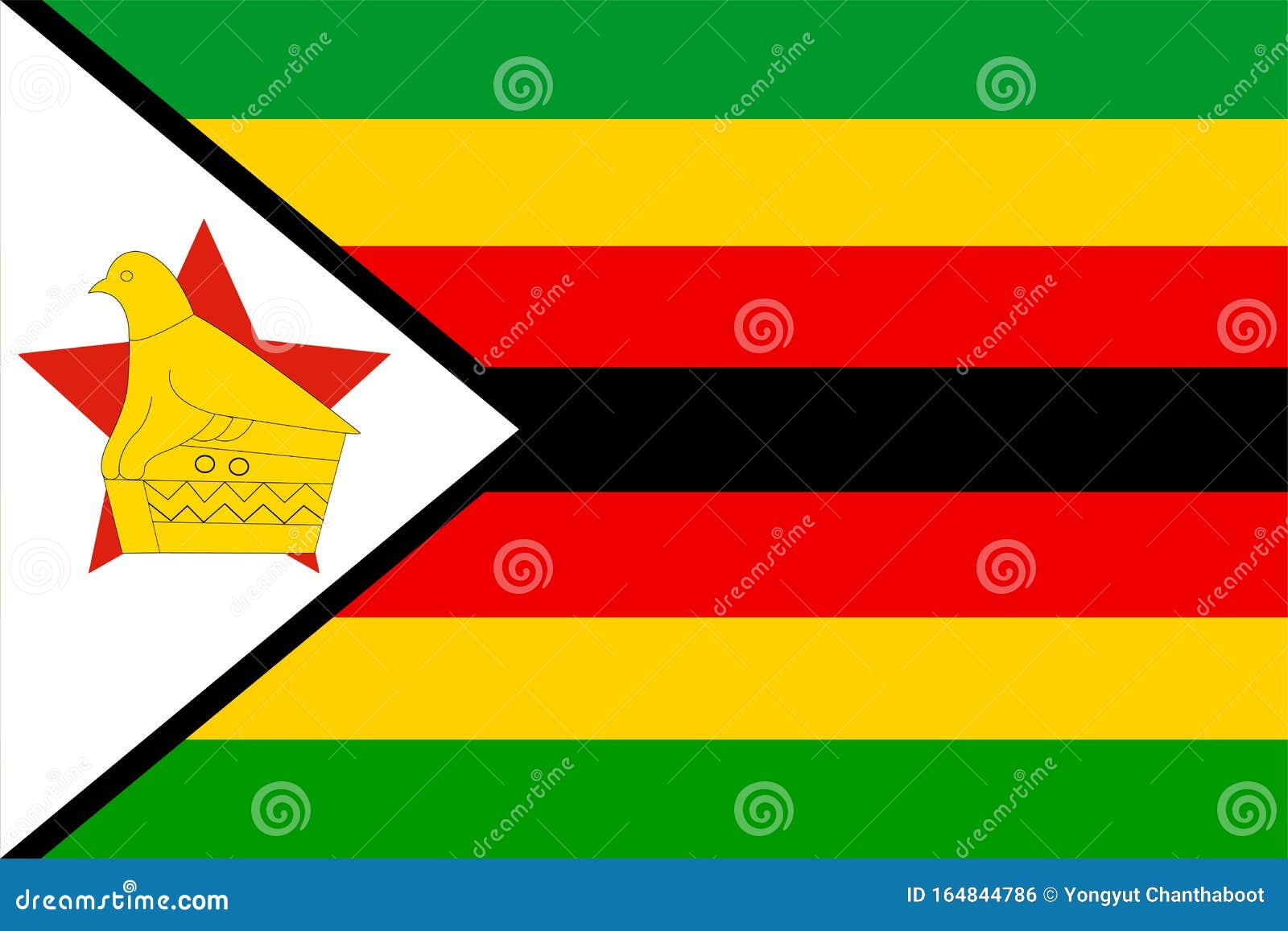 The Original Flag of Zimbabwe,Vector Illustration the Color of the ...