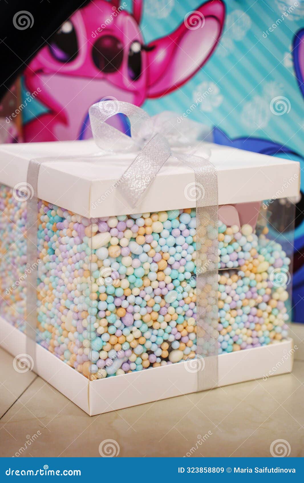 Original Gift Packaging. Transparent Box with Multi-colored Balls ...