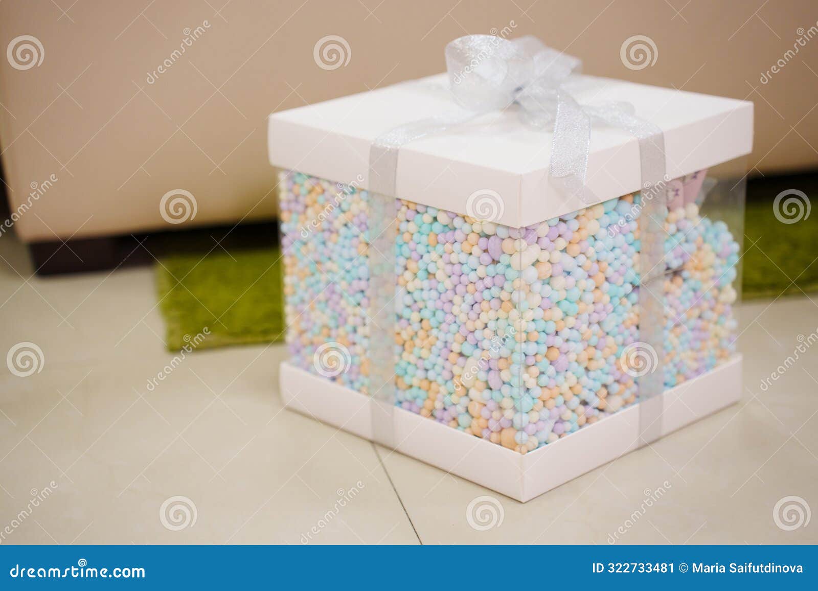 Original Gift Packaging. Transparent Box with Multi-colored Balls ...