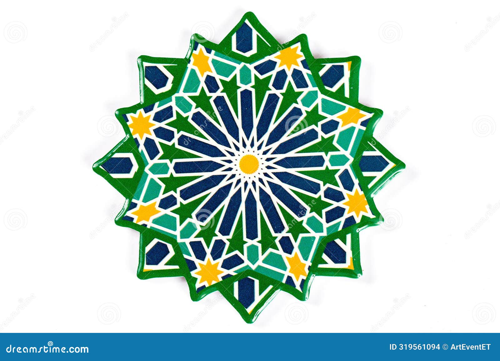 Original Glass Coaster with Geometic Pattern in Moroccan Style Stock ...