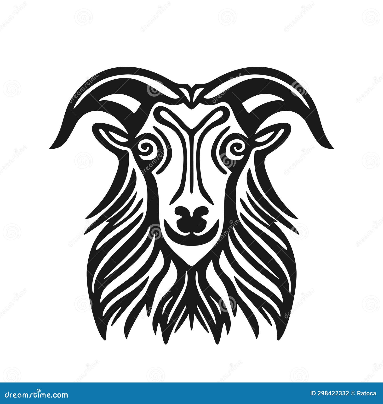 Original Goat Face Illustration Stock Vector - Illustration of head ...