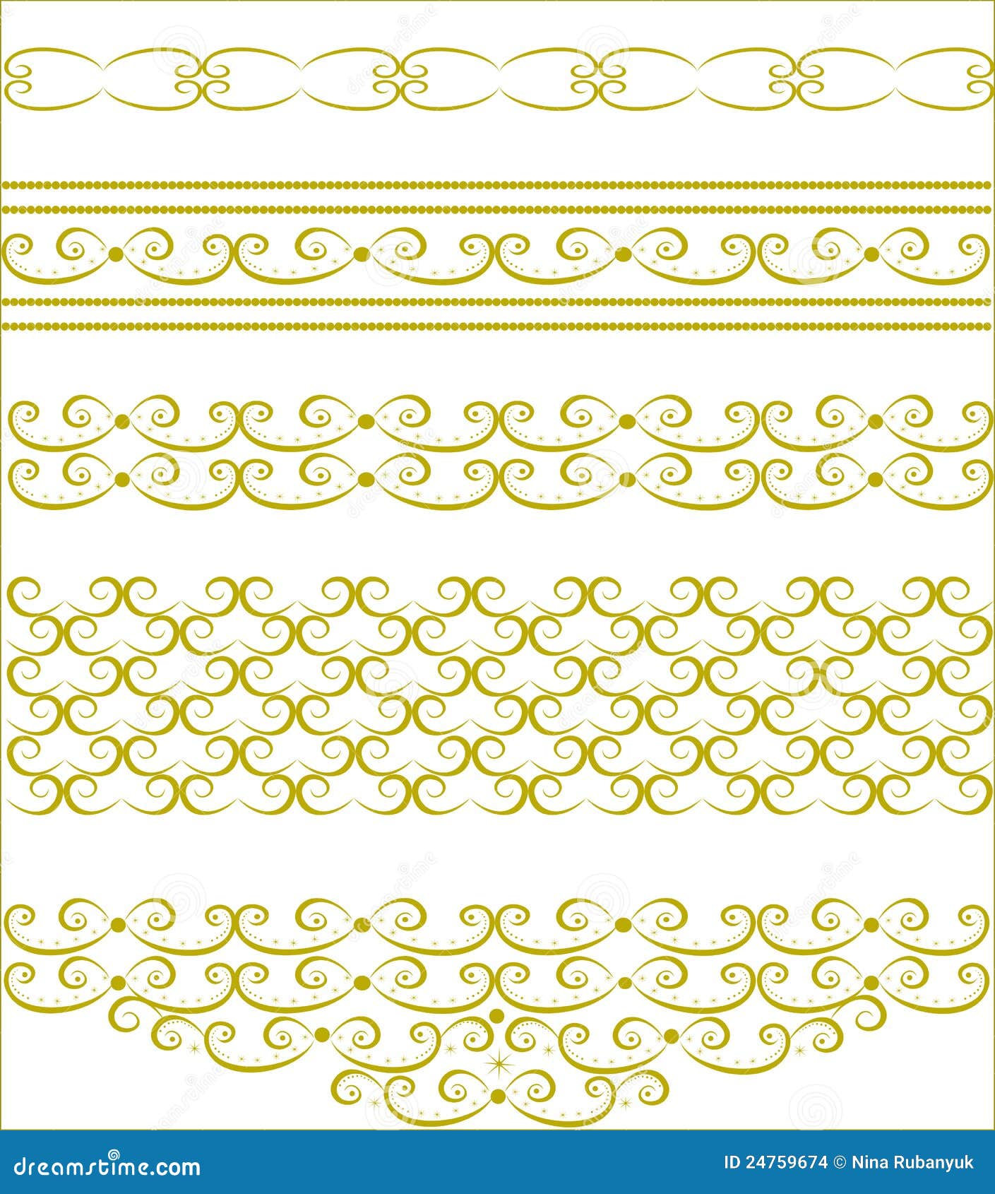 The Original Gold Decorative Patterns Stock Vector - Illustration of ...