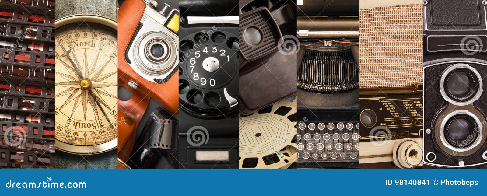 Original Great Vintage Objects Collection Stock Image - Image of lamp ...