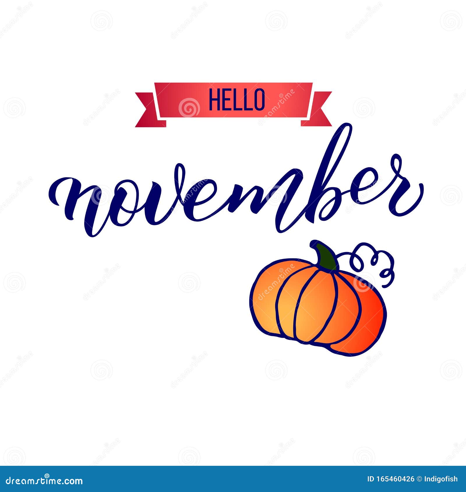November Script Word In A Social Media Post Or Banner Design Template ...