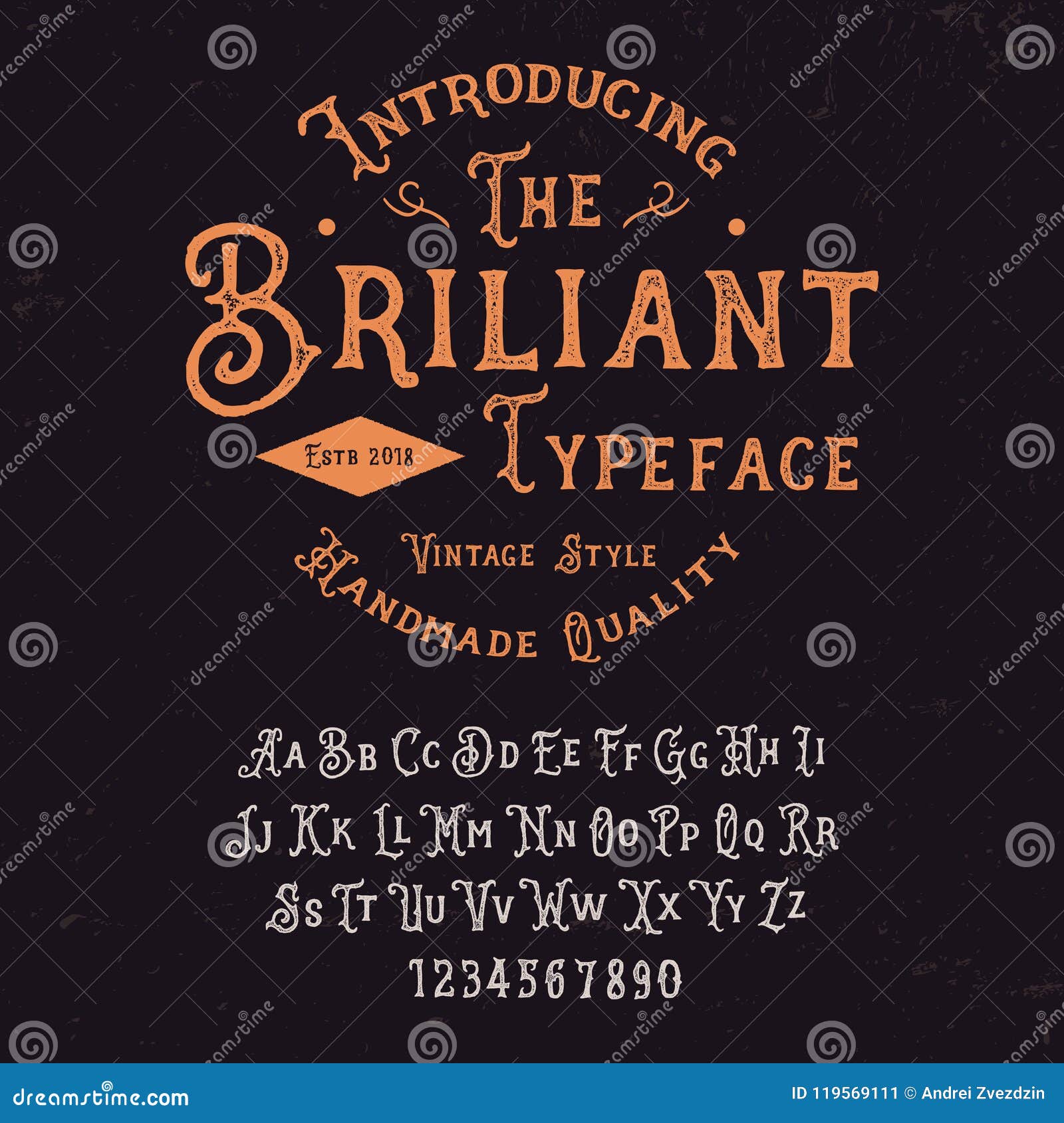 Original handmade alphabet stock vector. Illustration of poster - 119569111