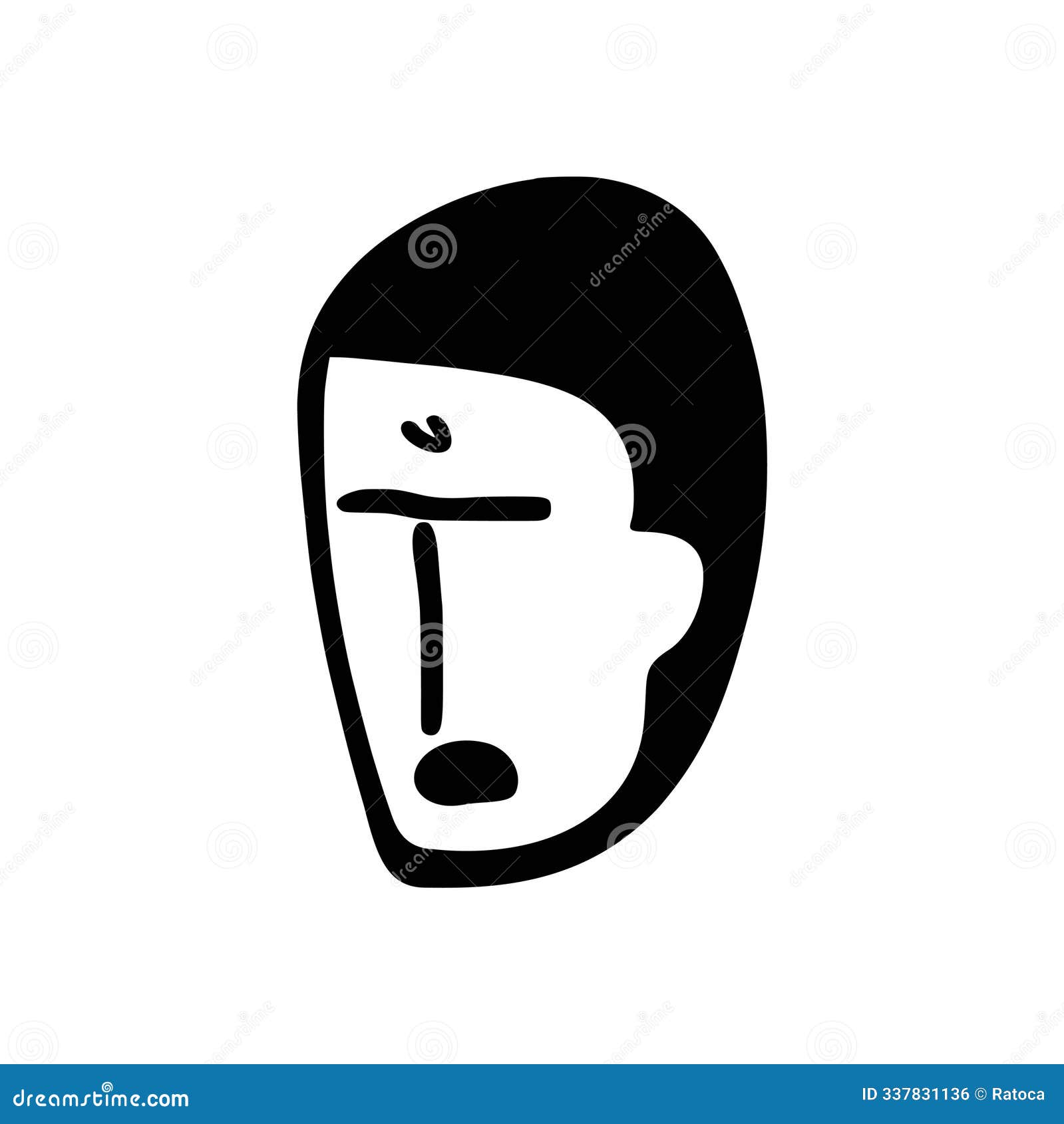 Original head man draw stock illustration. Illustration of outline ...
