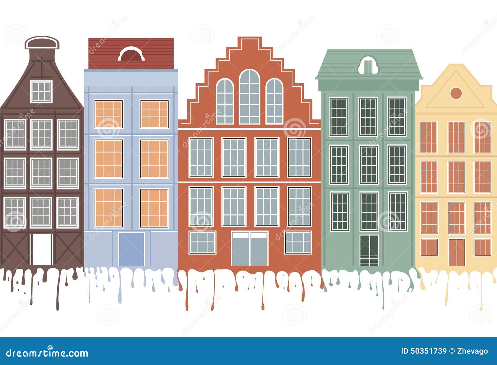 Original houses . stock illustration. Illustration of architecture ...