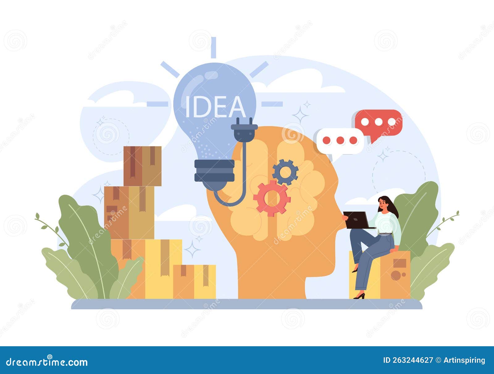 Original Ideas Concept. Creative Innovations or Solutions Generation ...